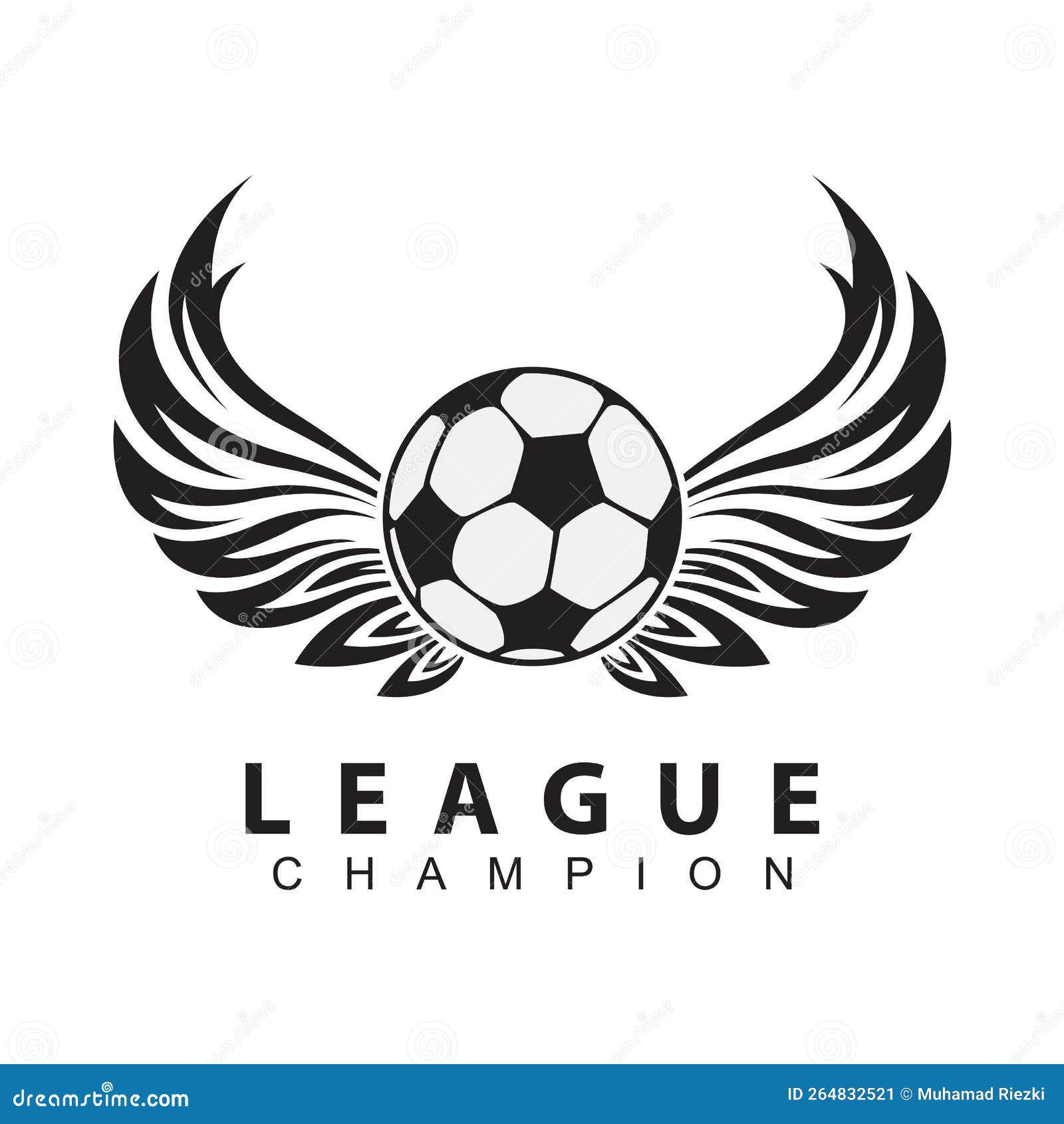 Soccer Ball Creative Design with Wings. Vector Ball Icon Logo. Eps4 ...