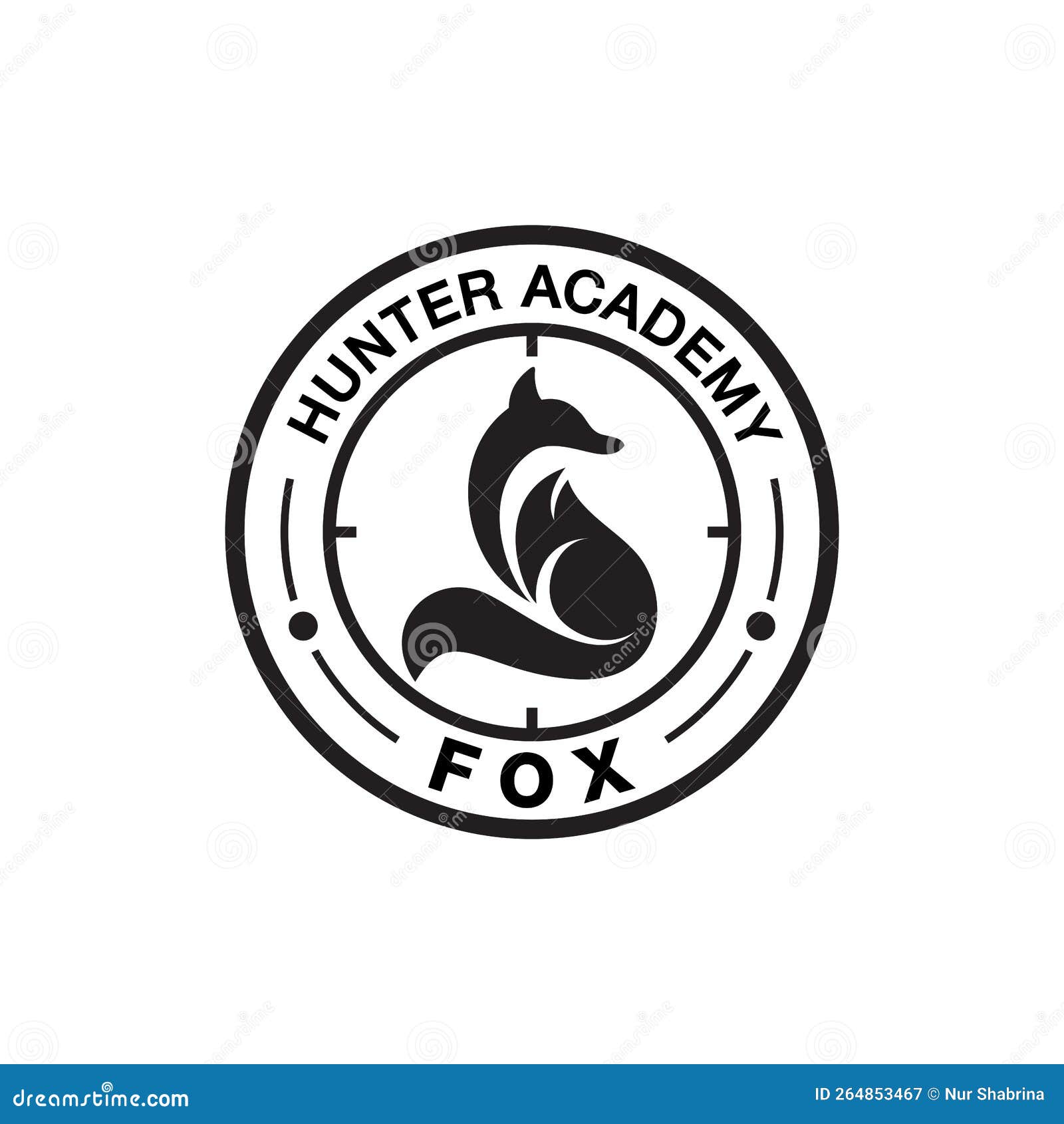 FOX Academy Hunter Badge Logo Design Concept Stock Vector ...