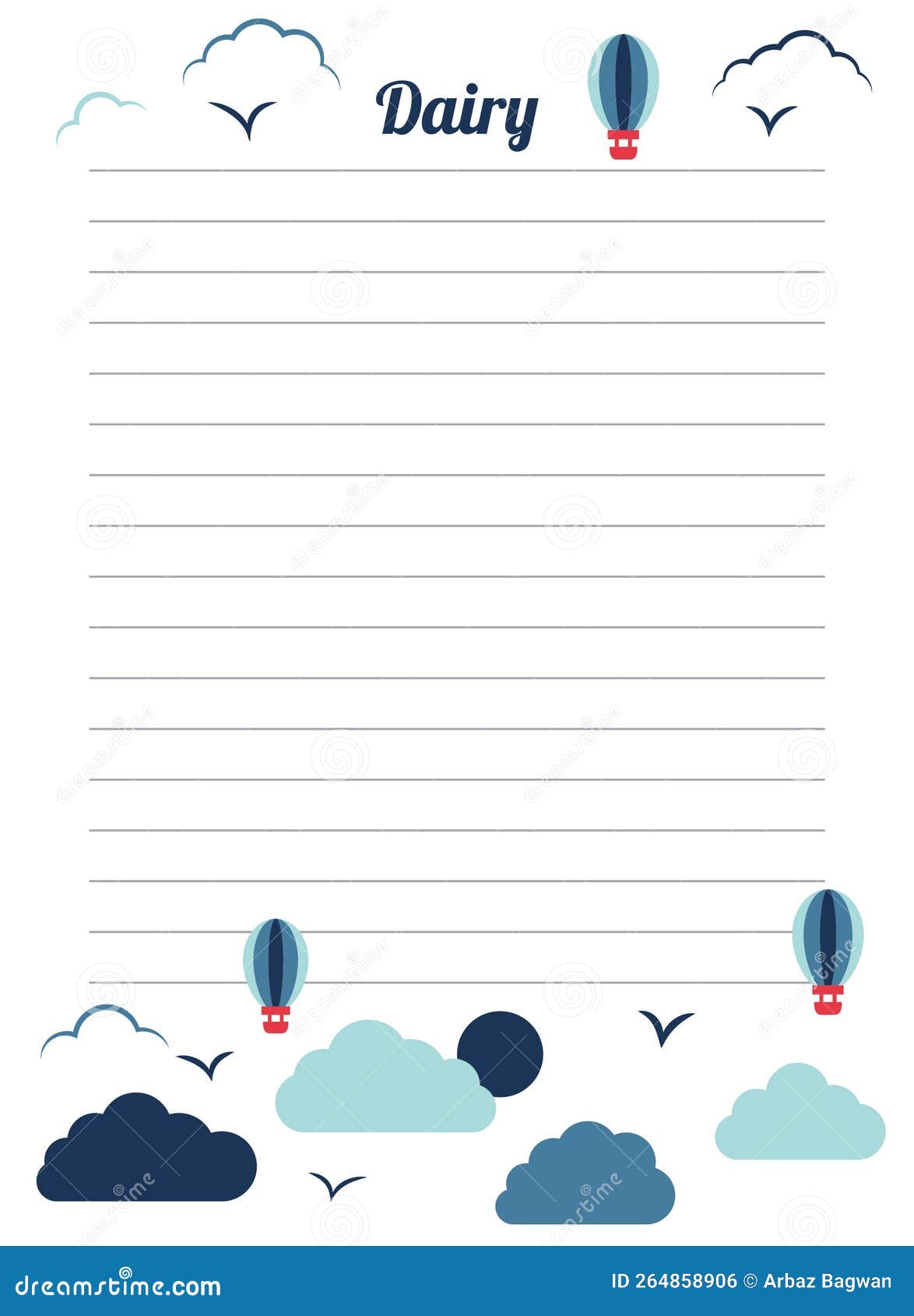 Notebook Diary Page School College Design Vector Template Stock Vector ...