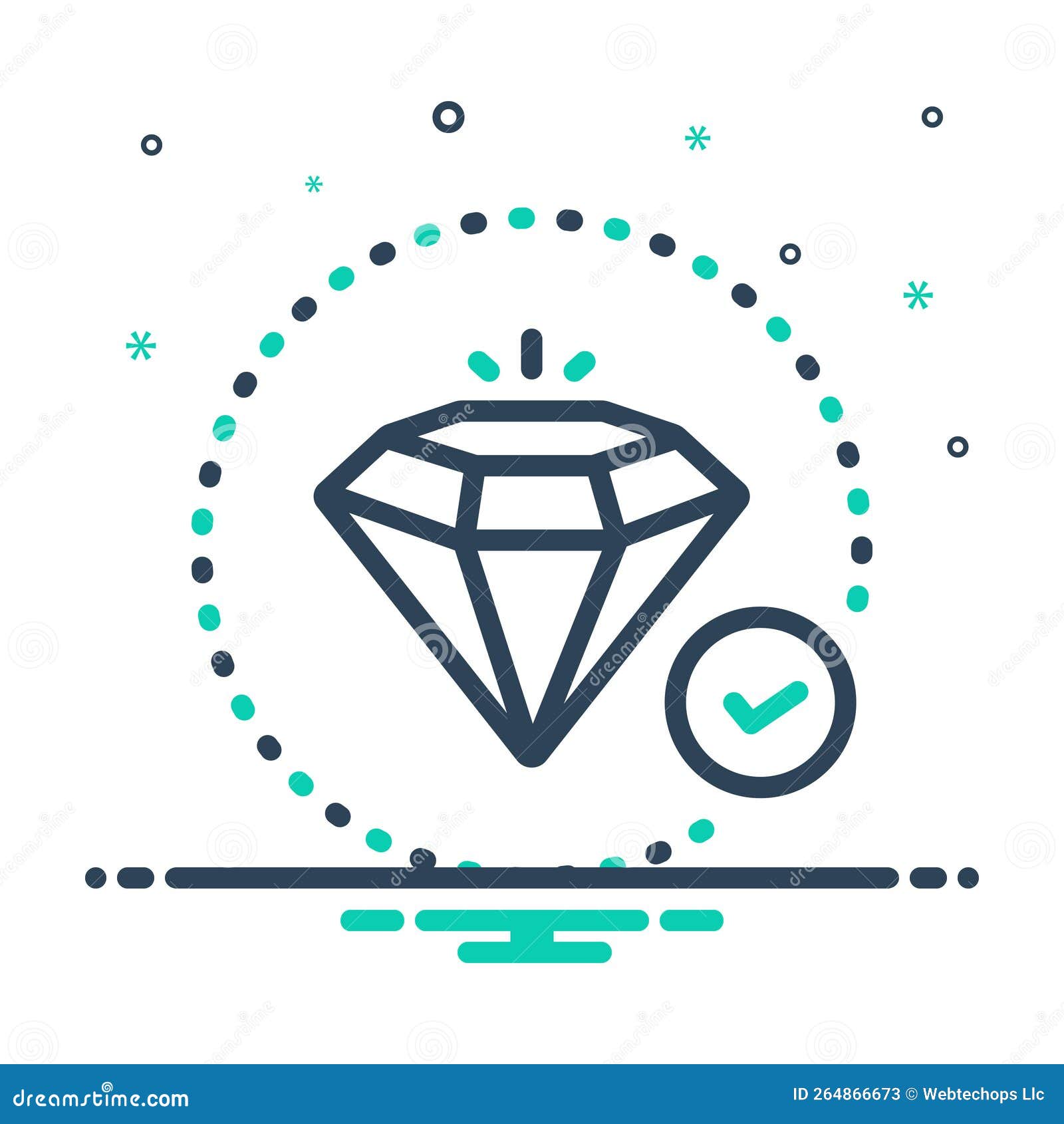 Mix Icon for Real, Shine and Costly Stock Illustration - Illustration ...