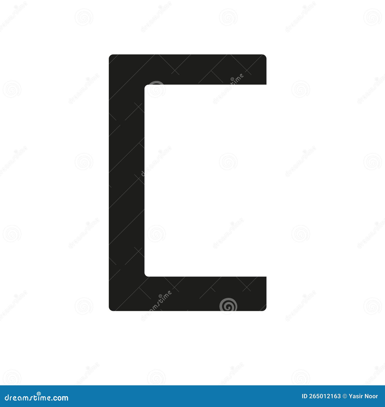 C LETTER - CAPITAL SIZE in Black Stock Image - Image of black, shape ...