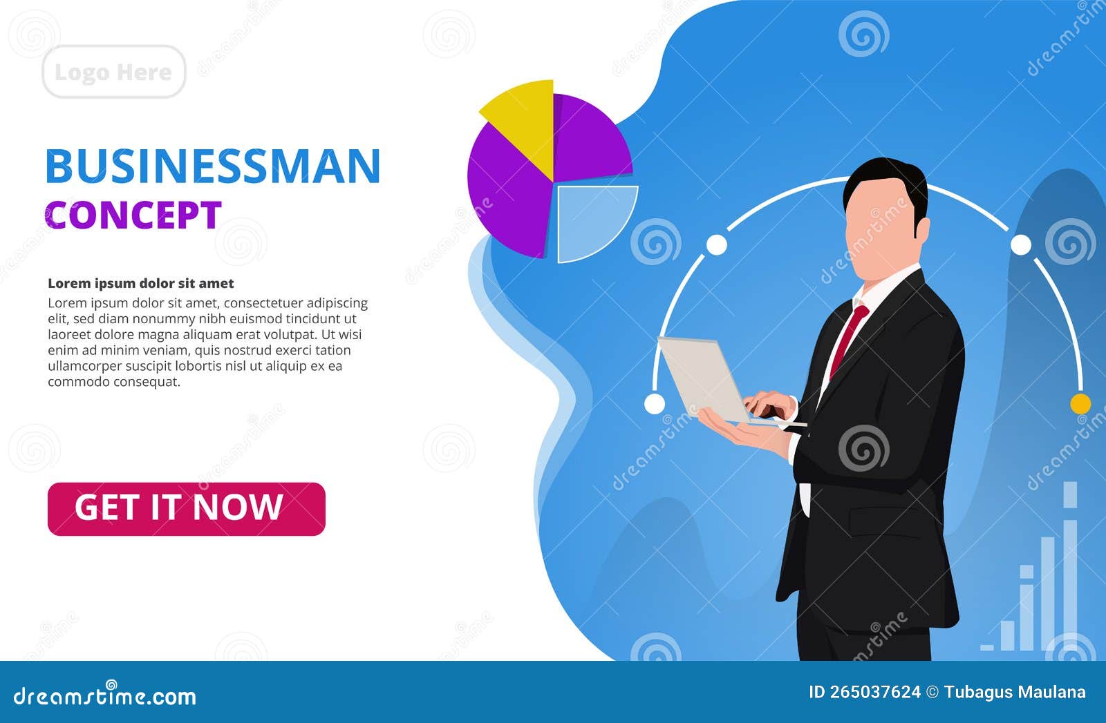 Businessman Carrying Laptop Nice Career Vector Illustration Stock ...