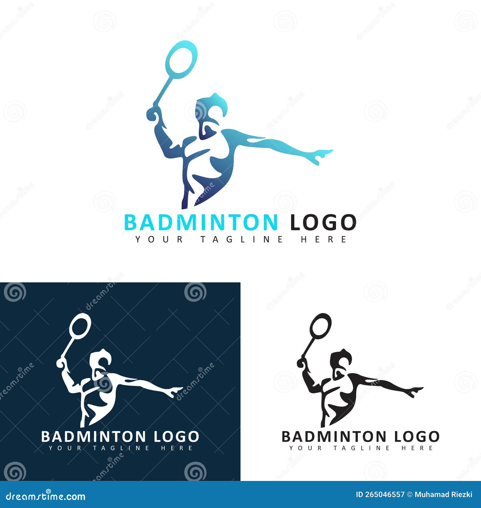 Badminton Logo Design. Athlete Sport Sign. Eps4 Stock Vector ...