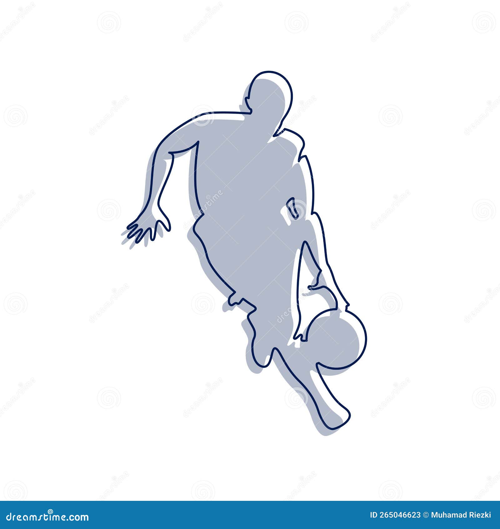 Vector Illustration of Basketball Player Dribbling Silhouette. Logo ...