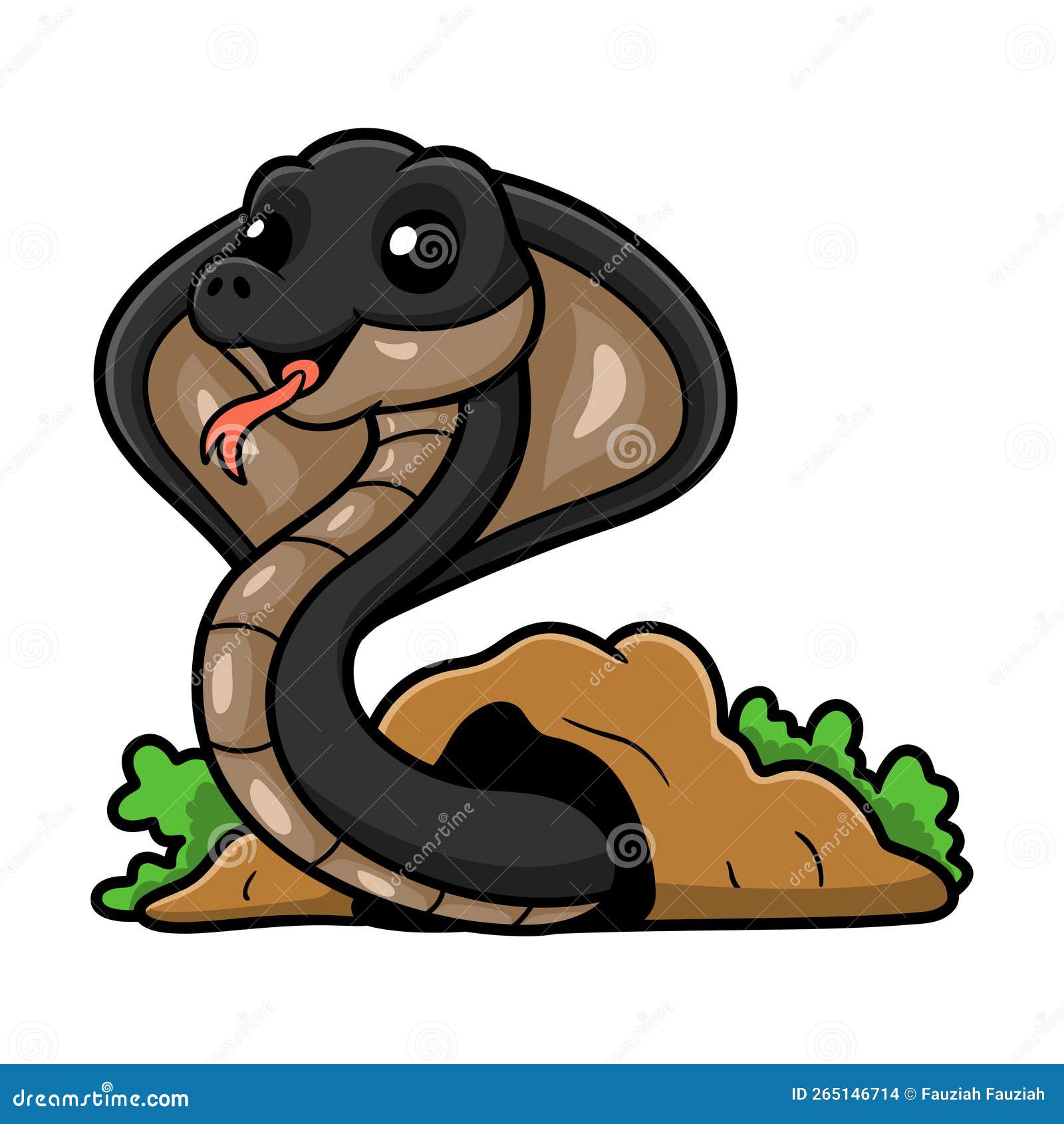 Cute Javan Spitting Cobra Cartoon Stock Vector - Illustration of mascot ...