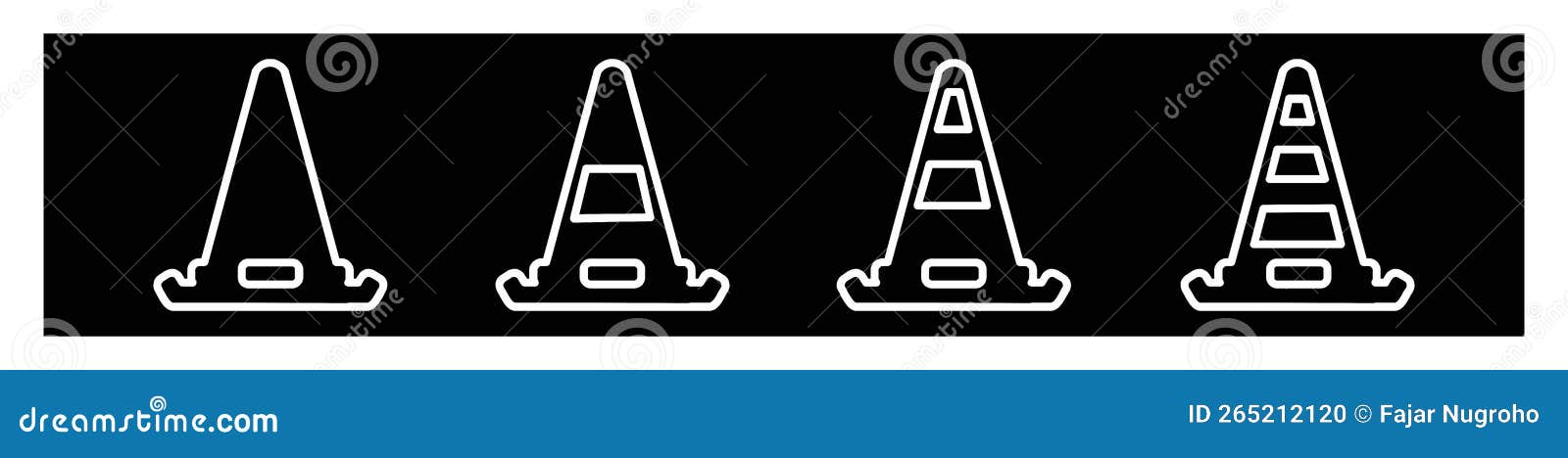 Two Colored and Black Cone Vector Icons Designed,traffic Cone Icon Set ...