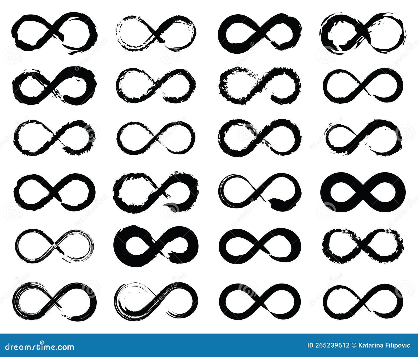 Infinity Symbol Icons, Endless Line Shape Stock Illustration ...