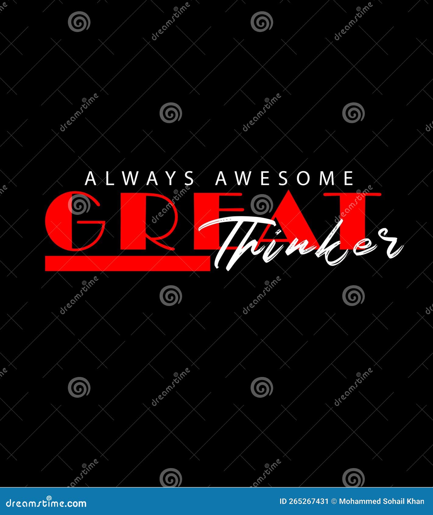 Great Thinker always Awesome Premium Vector Illustration of a Text Graphic Stock Vector ...