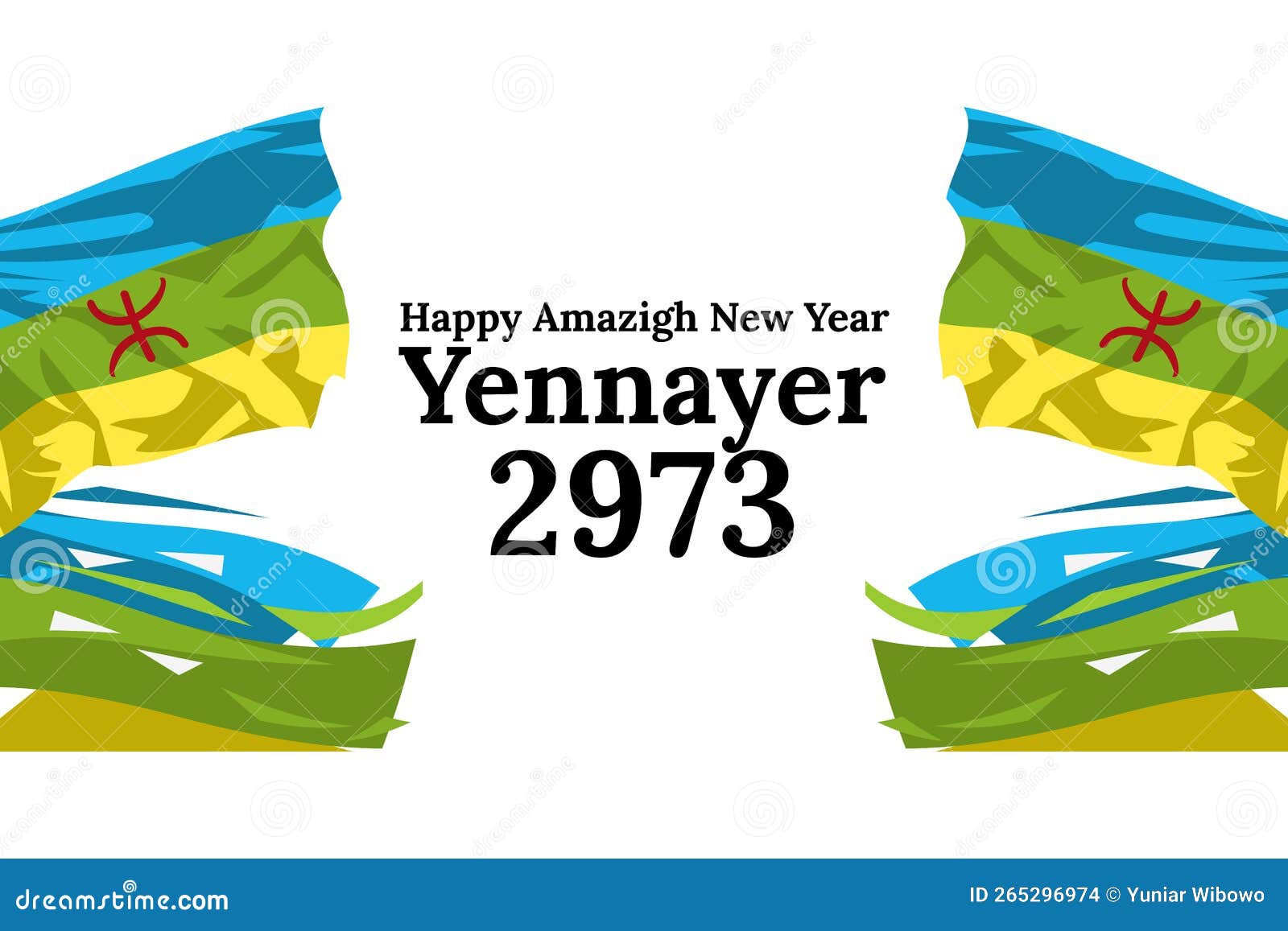 Happy New Amazigh Year. Yennayer 2973 Vector Illustration Stock Vector ...