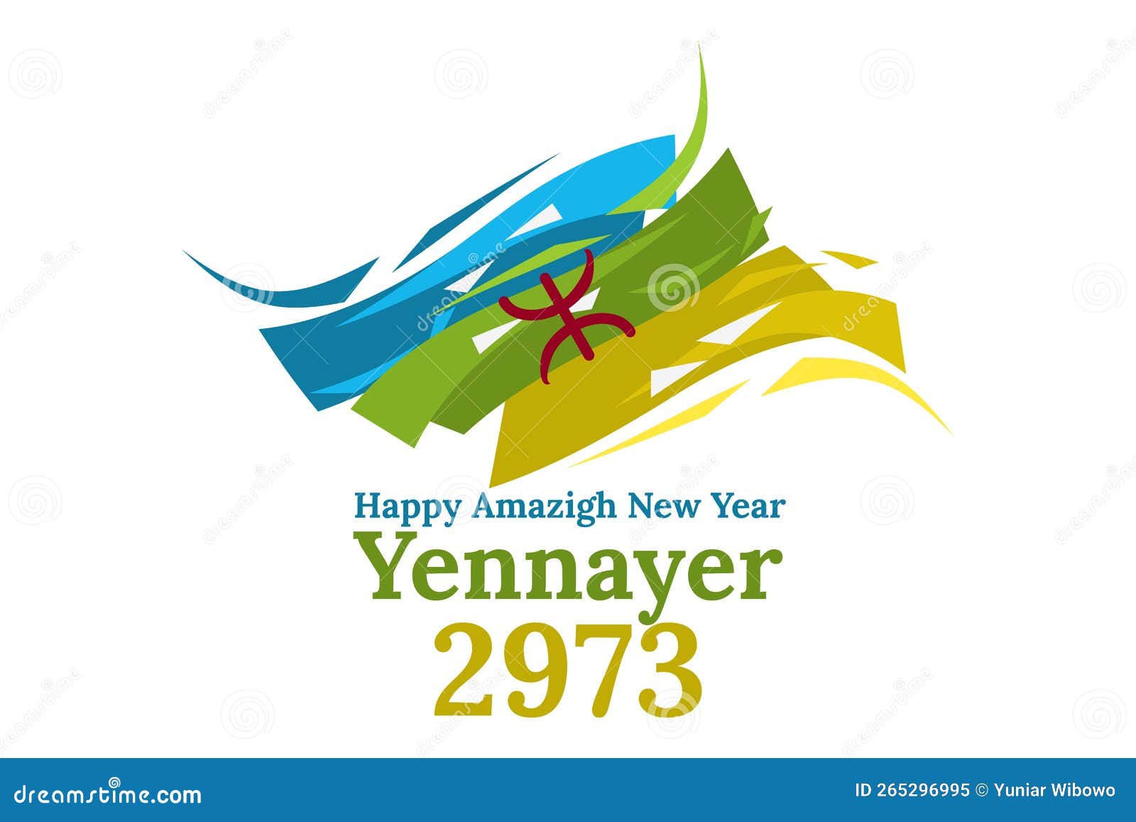 Happy New Amazigh Year. Yennayer 2973 Vector Illustration Stock Vector ...