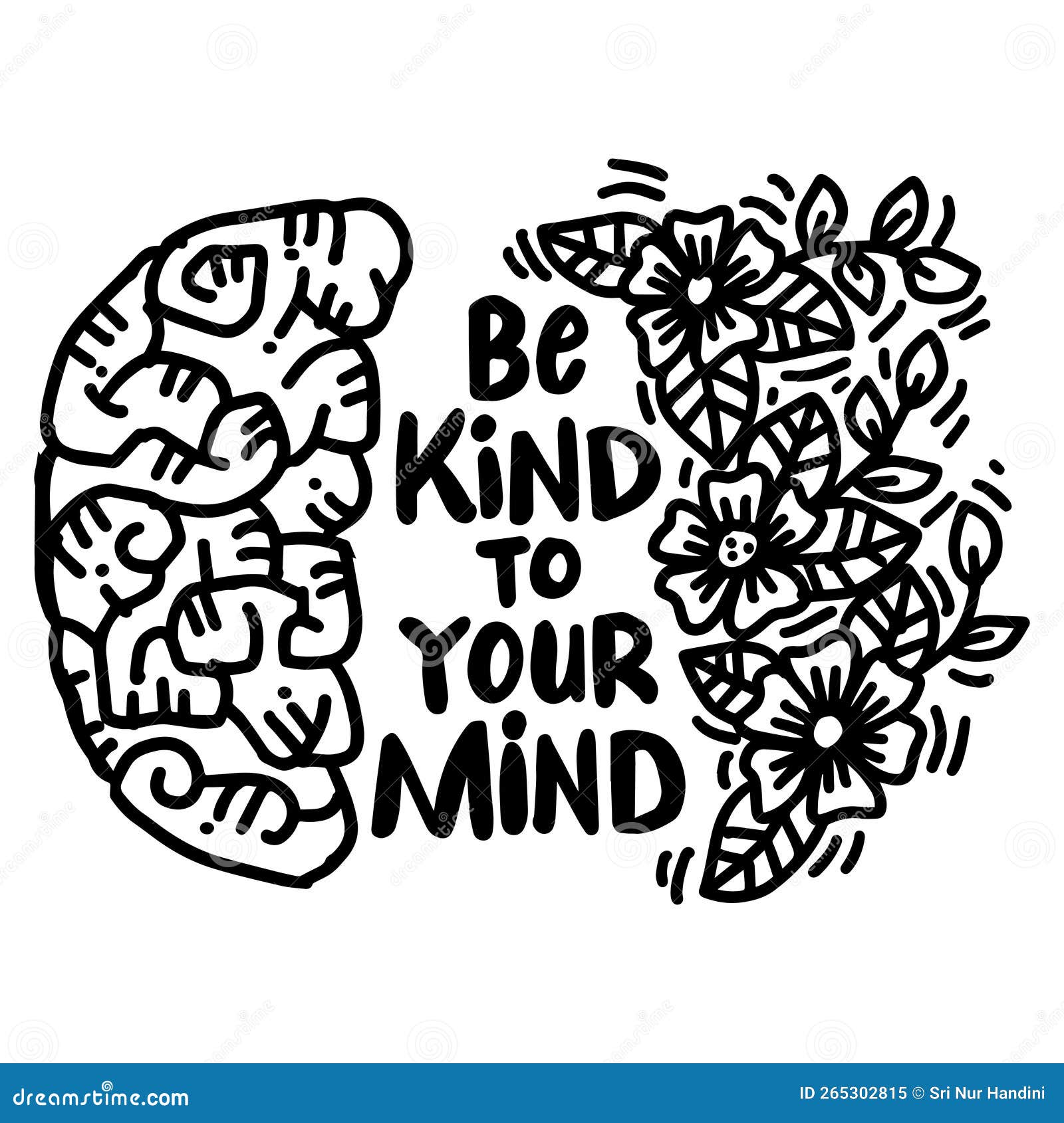 Be Kind To Your Mind, Hand Lettering. Stock Vector - Illustration of ...