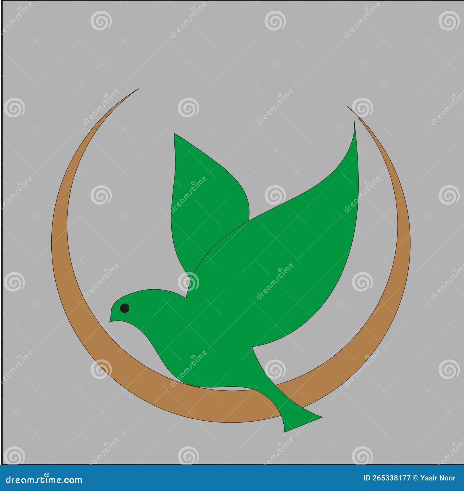 Green Bird - Pigeon - Green Color - Artwork Stock Image - Image of ...