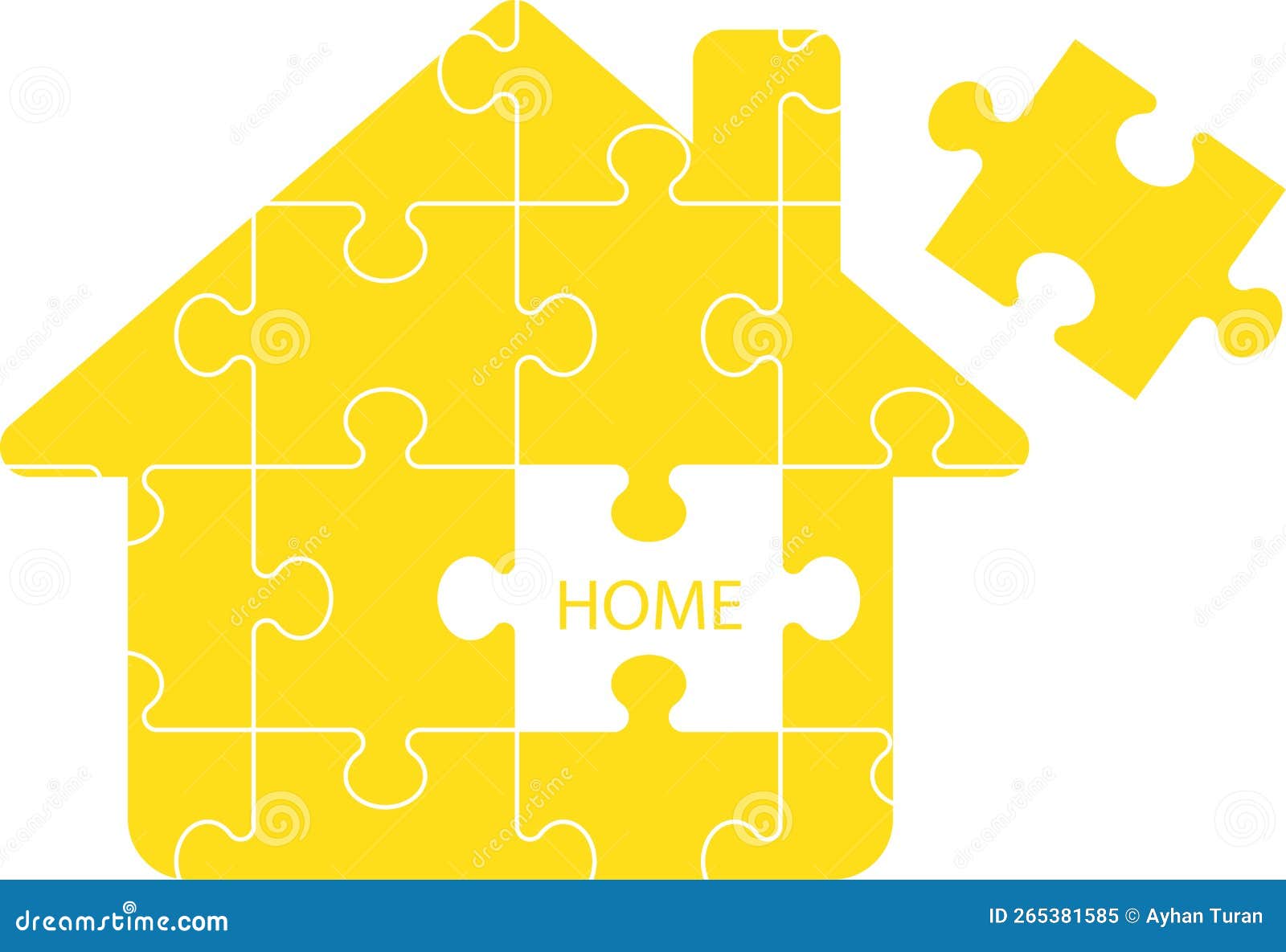 Home puzzle vector . stock vector. Illustration of jigsaw - 265381585