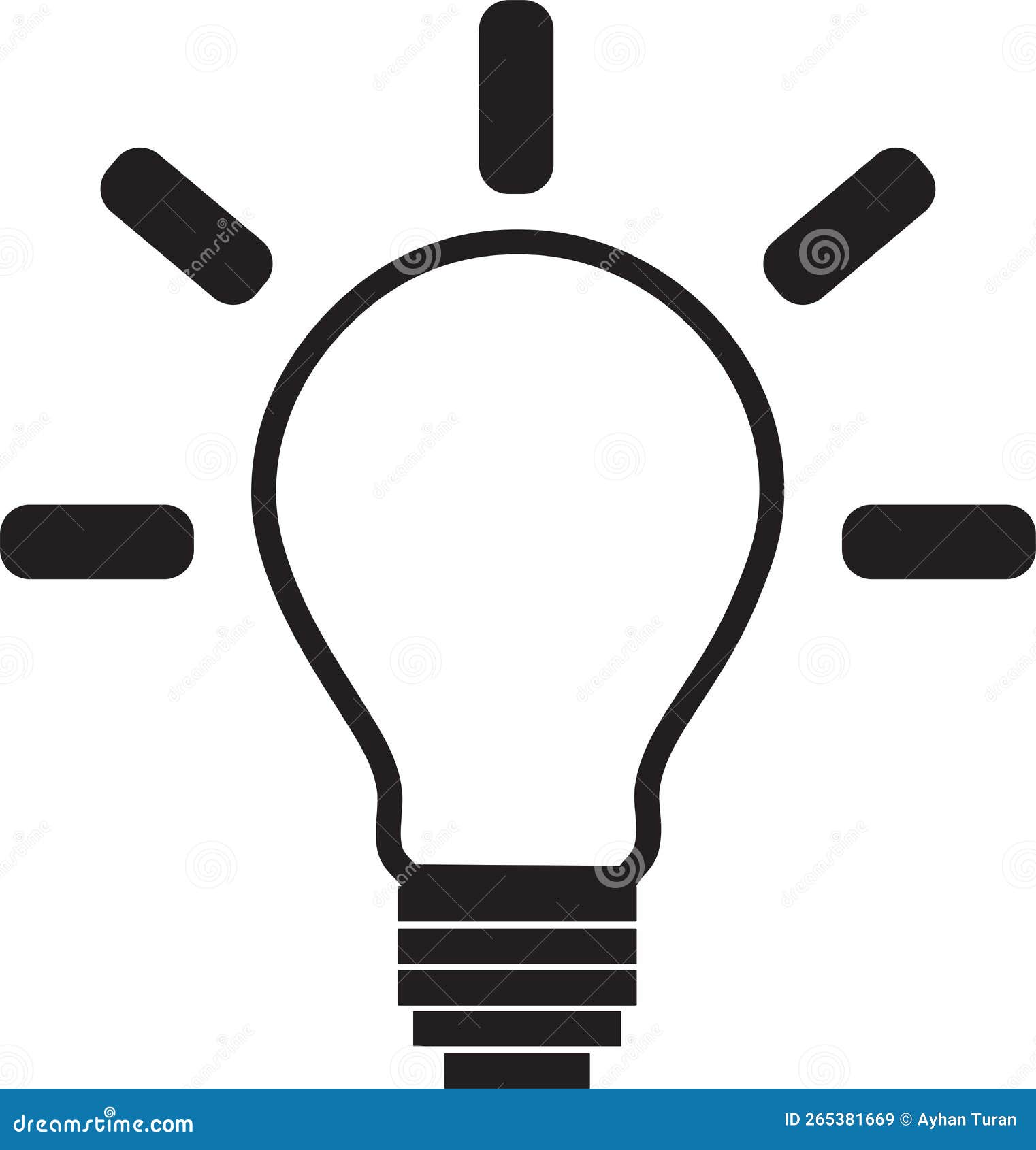 Light bulb vector icon . stock vector. Illustration of illumination ...