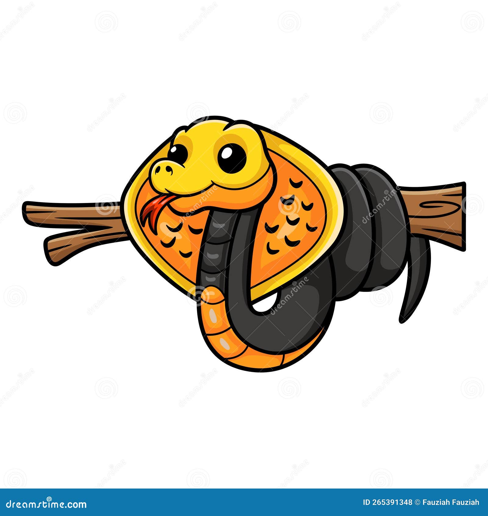 Cute Philippines Cobra Cartoon on Tree Branch Stock Vector ...