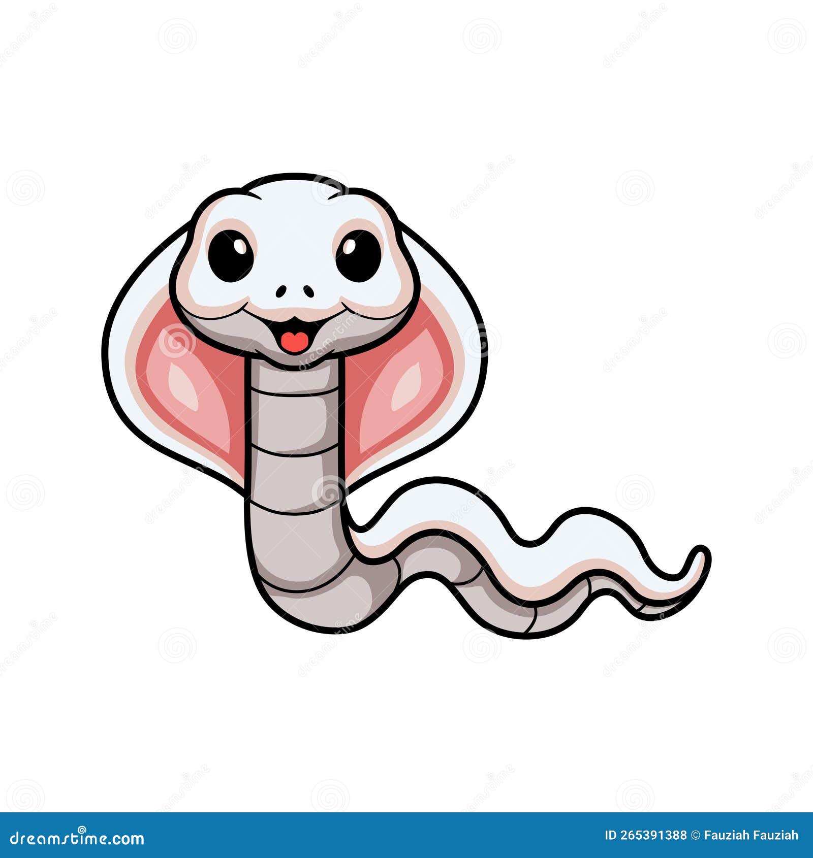 Cute Leucistic Cobra Snake Cartoon Stock Vector - Illustration of ...