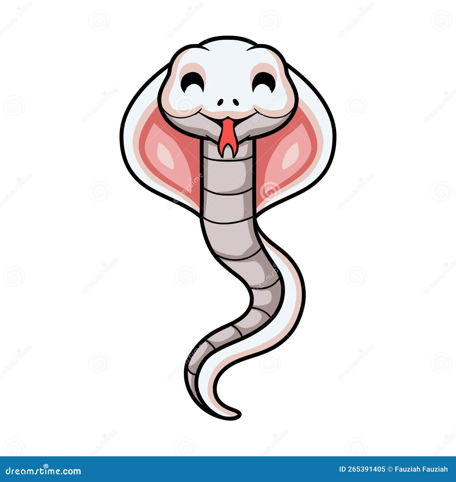 Cute Leucistic Cobra Snake Cartoon Stock Vector - Illustration of funny ...