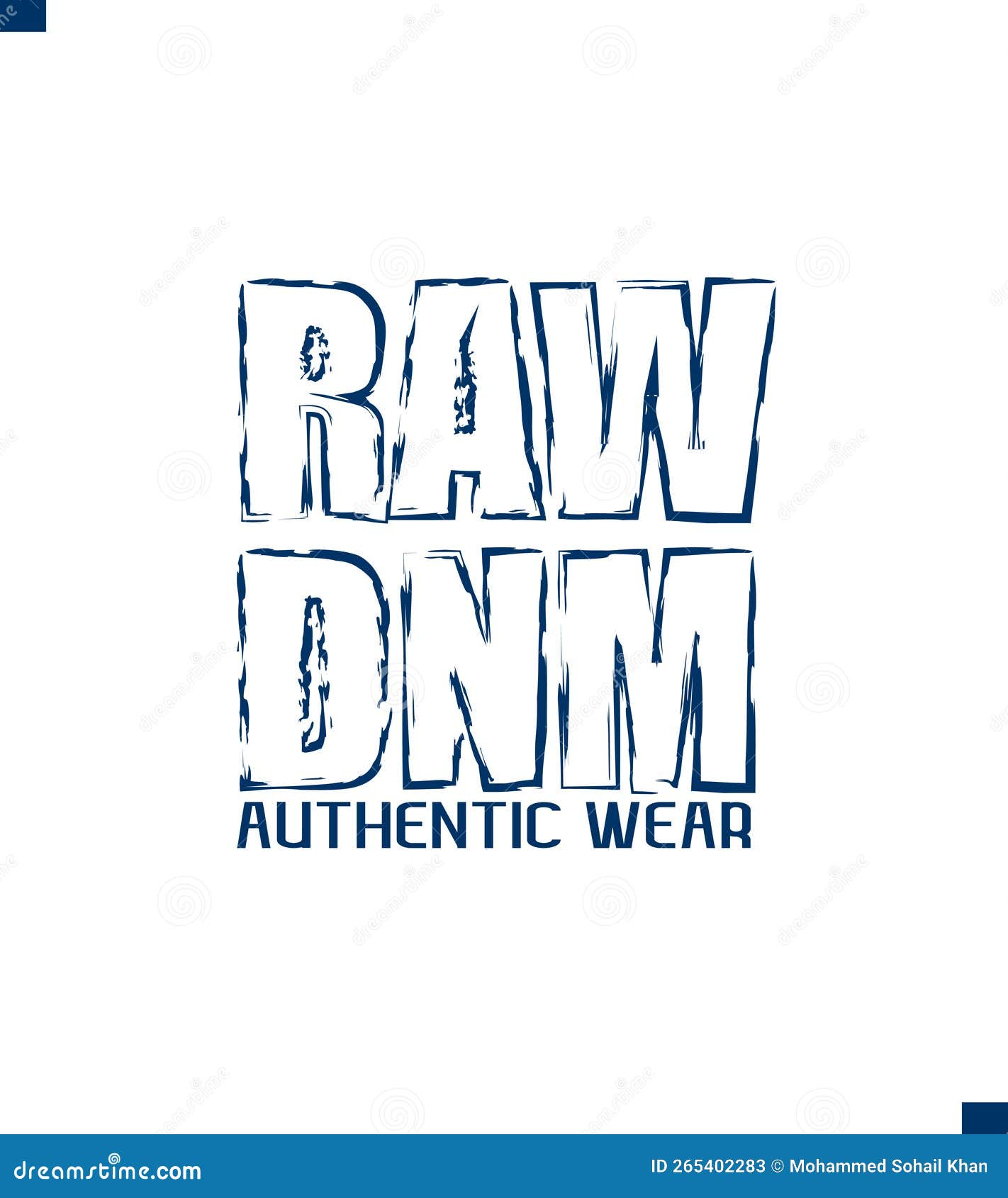 RAW DNM Authentic Wear T-Shirt Vector Design for Print Stock Vector ...