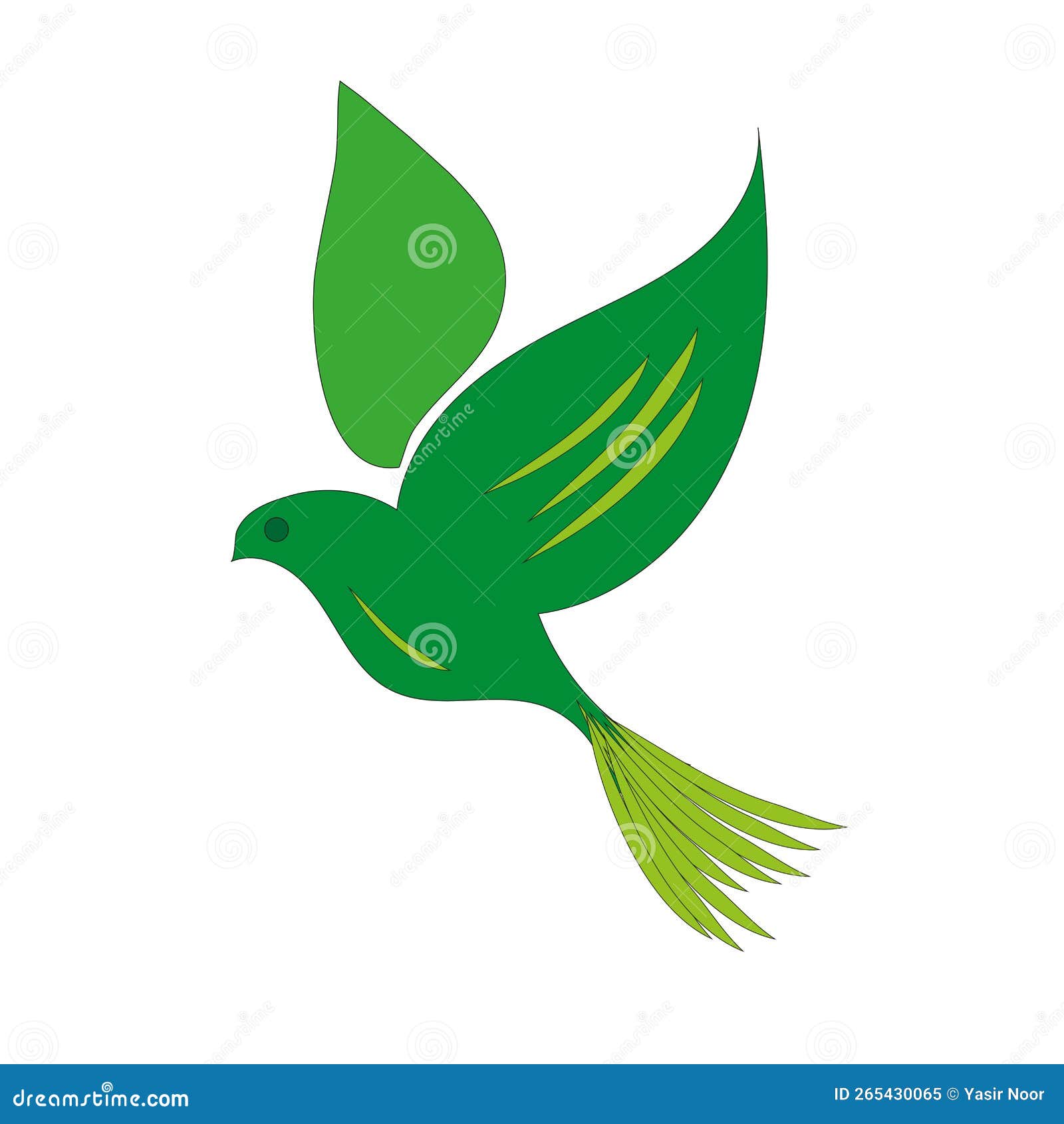 Green Bird - Bird Vector Illustration - Artist Stock Illustration ...