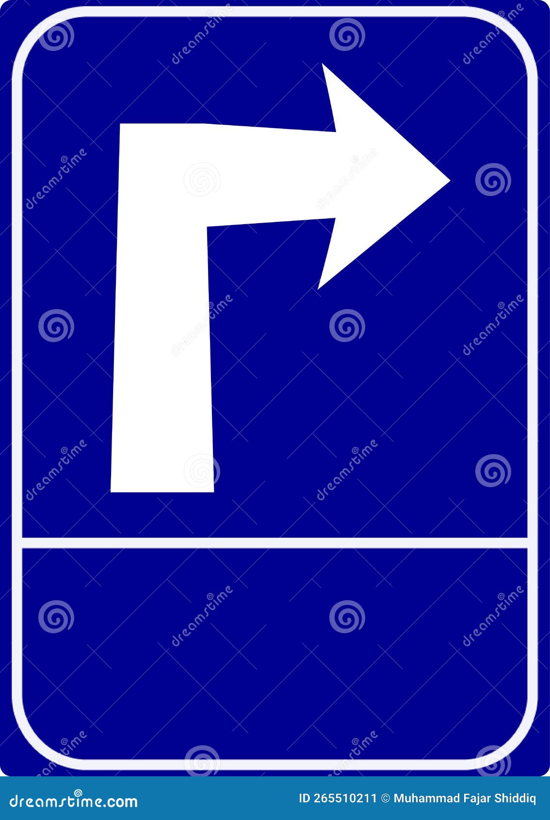 Turn Right Traffic Road Sign Stock Image - Image of sign, used: 265510211