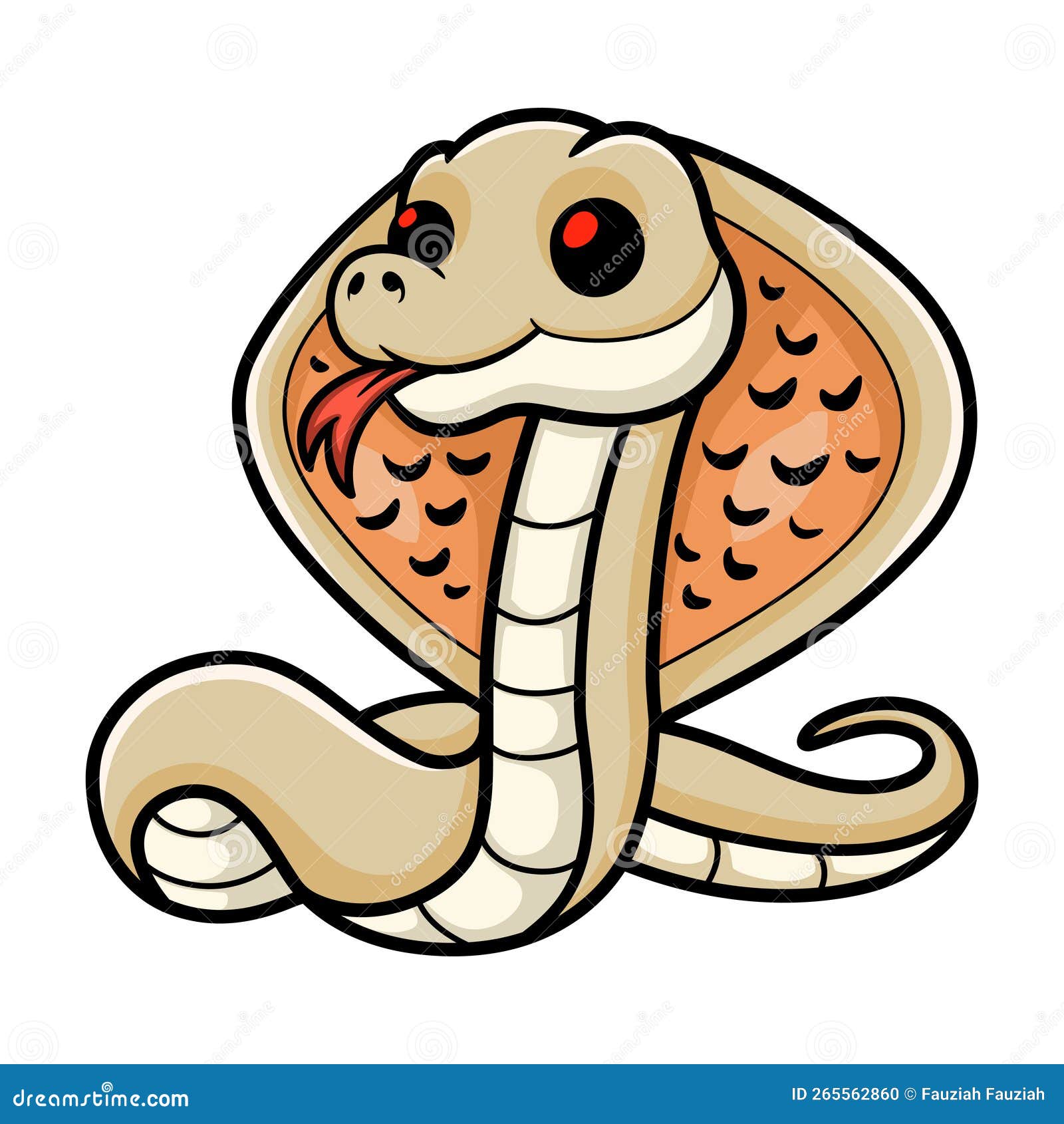 Cute Albino Monocled Cobra Cartoon Stock Vector - Illustration of cobra ...