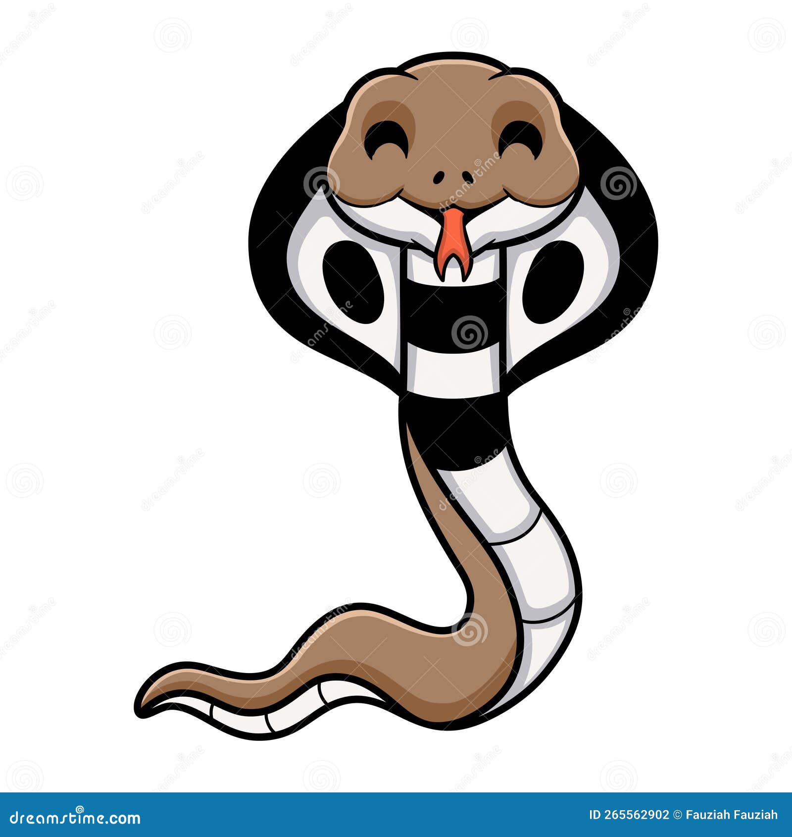 Cute Indian King Cobra Cartoon Stock Vector - Illustration of fauna ...