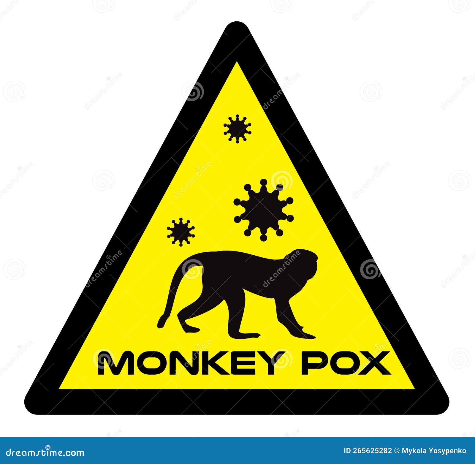 Monkey Warning Sign Red. Primacy Of Hazard Attention Symbol. Dan ...