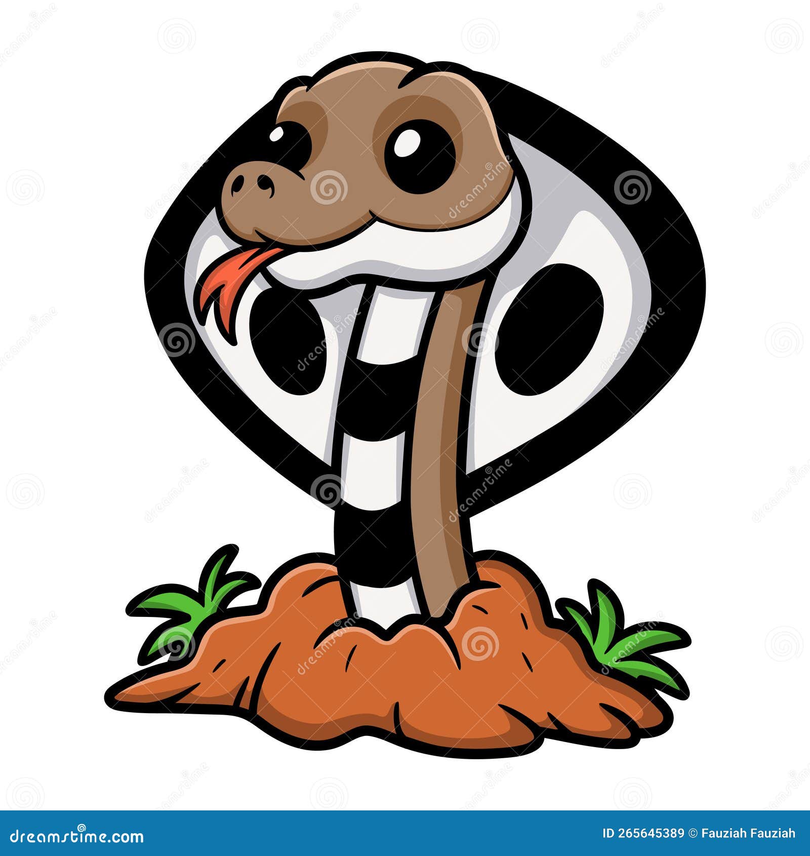Cute Indian King Cobra Cartoon Out from Hole Stock Vector ...
