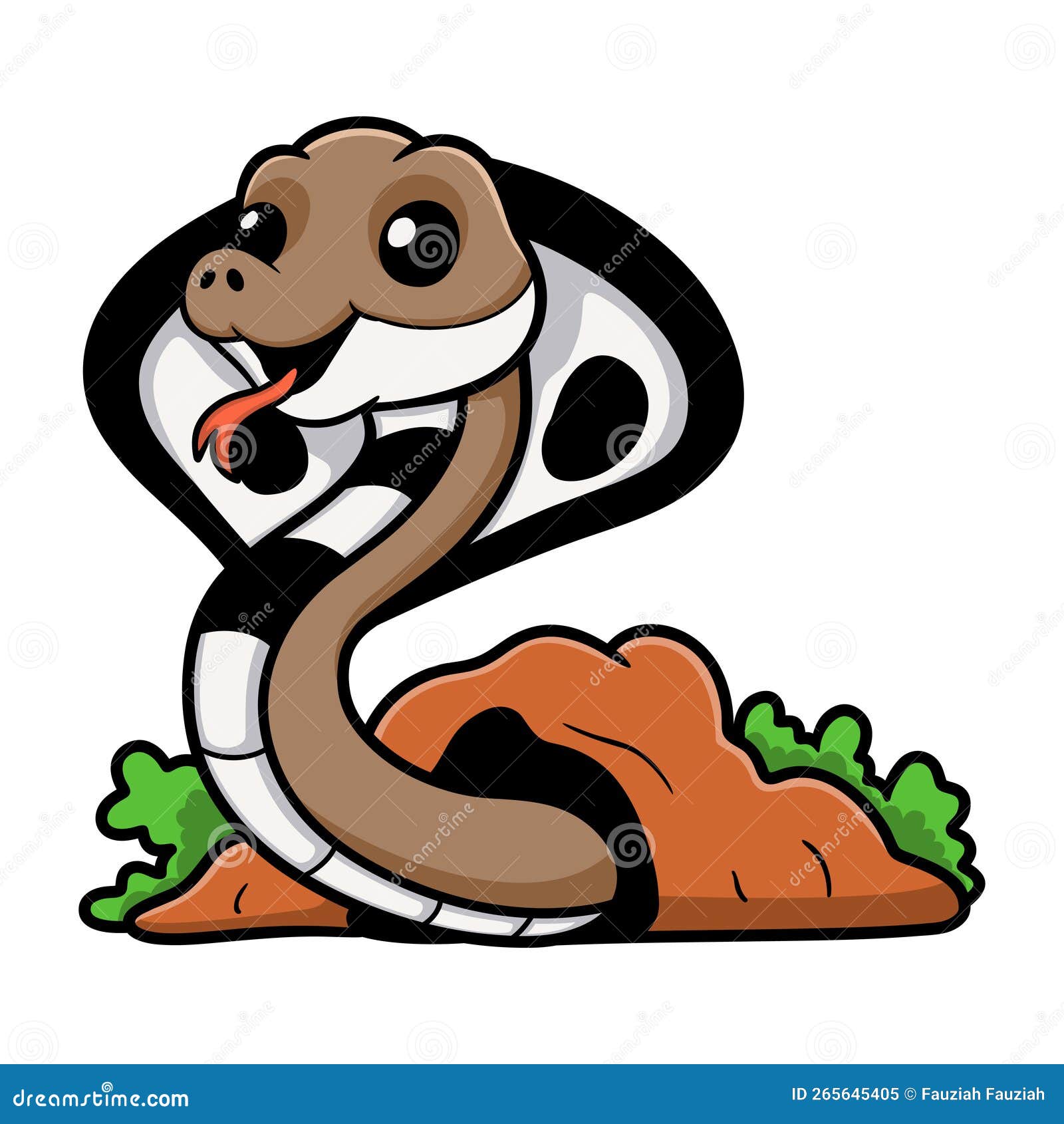 Cute Indian King Cobra Cartoon Out from Hole Stock Vector ...