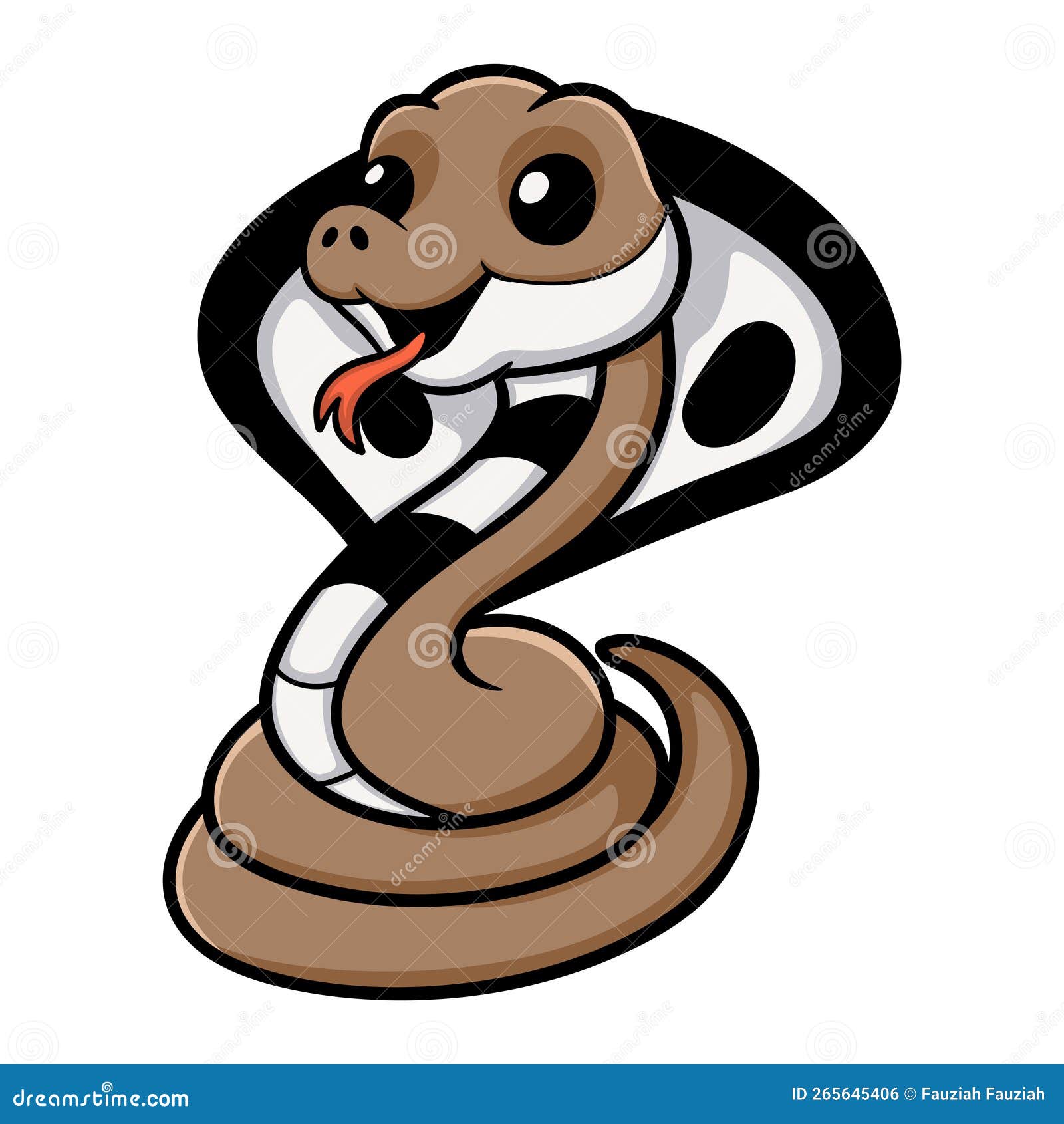 Cute Indian King Cobra Cartoon Stock Vector - Illustration of design ...