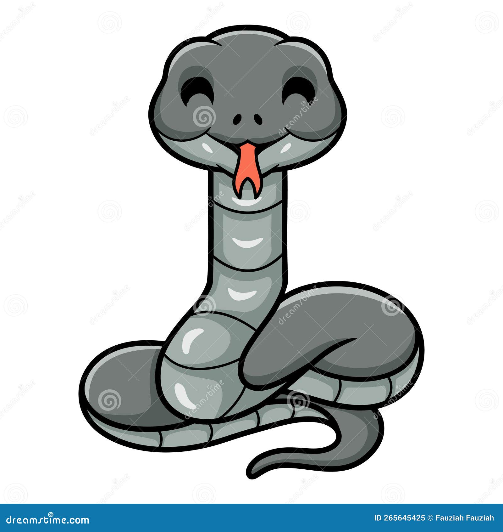Cute Black Mamba Snake Cartoon Stock Vector - Illustration of cartoon ...