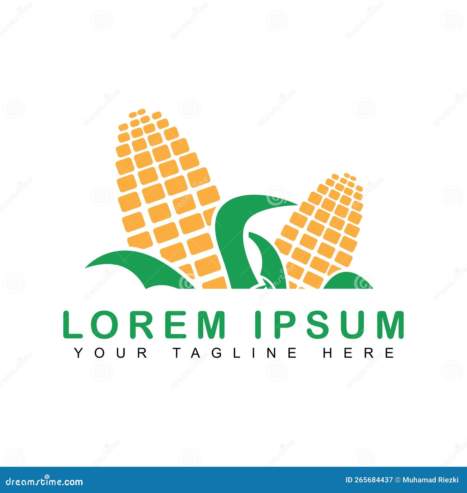 Corn Logo Design Illustration Vector in Flat Style. Corn Farm Icon ...
