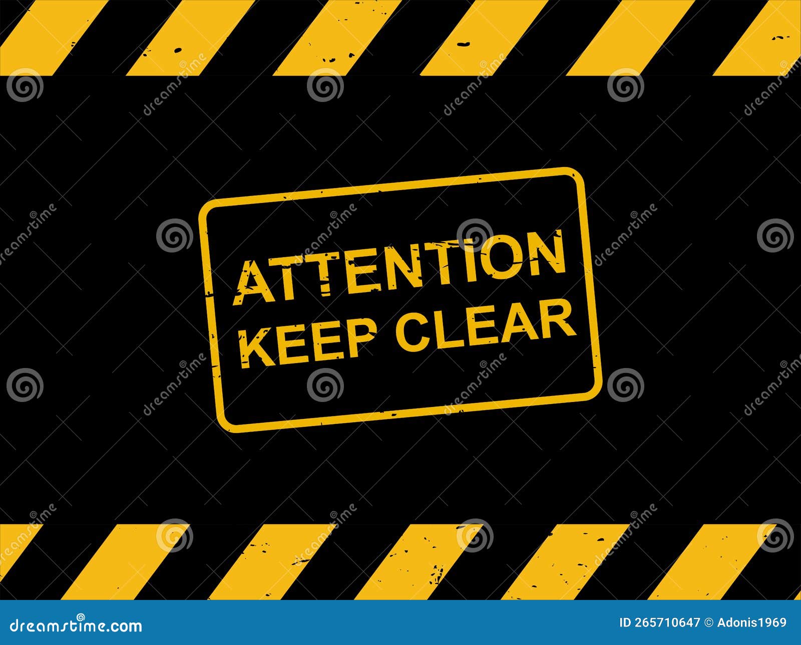Attention Keep Clear Stamp on Black Stock Illustration - Illustration ...