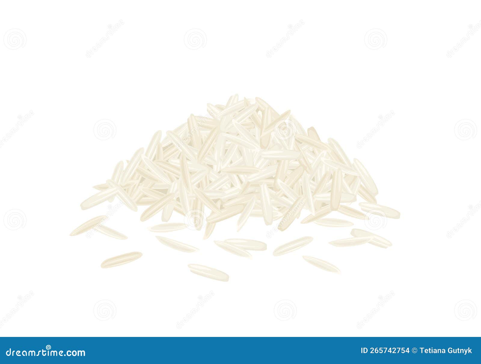 Heap Of Long Basmati Rice. Vector Cartoon Food Illustration ...