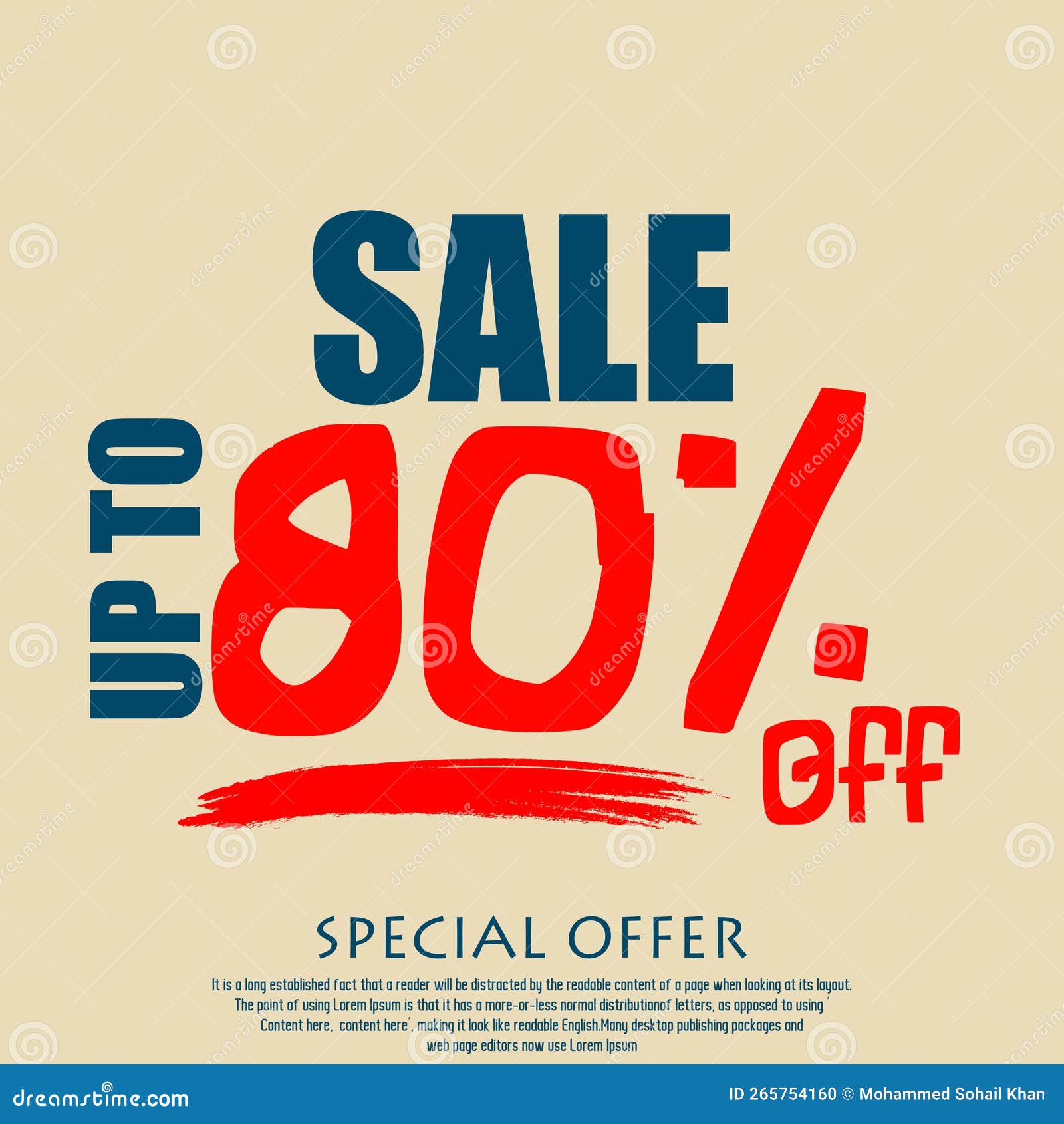 Discount with the Price is 80 Percent Off Funny Red Color Typography ...