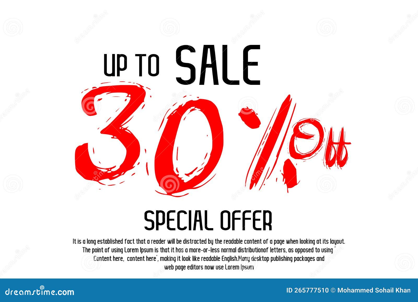 Discount with the Price is 30 Percent Off Red Color Brush Text Stock ...