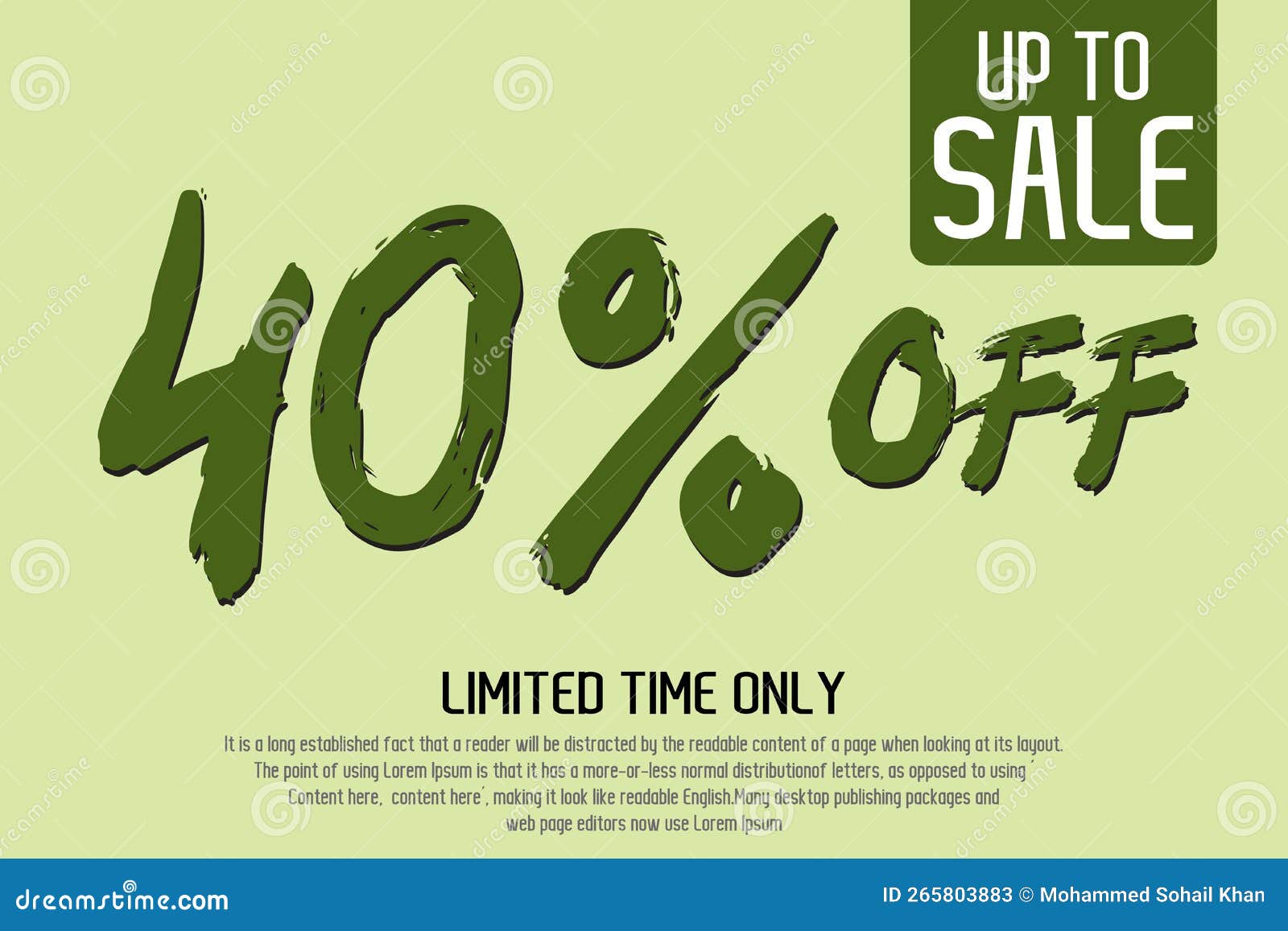 Discount with the Price is 40 Percent Off this is the Concept Stock ...