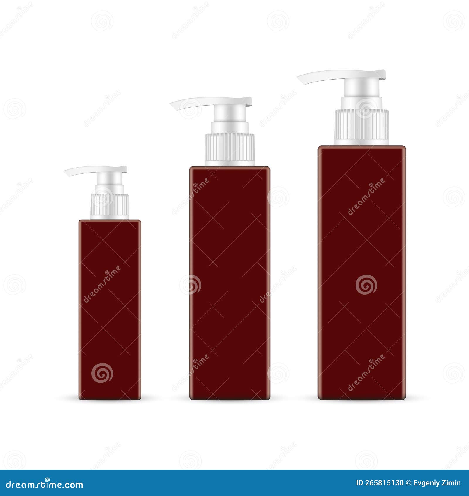 Amber Rectangular Plastic Pump Bottles Mockup. Cosmetics for Skin Care ...