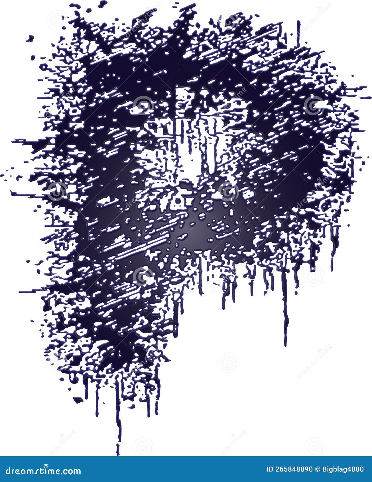 Decorative Letter with Spilled Ink Effect. Custom Font Illustration ...