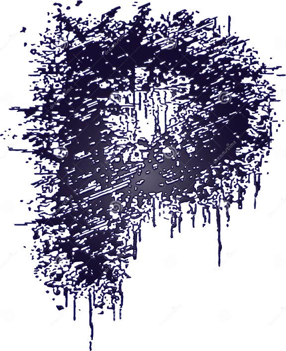 Decorative Letter with Spilled Ink Effect. Custom Font Illustration ...