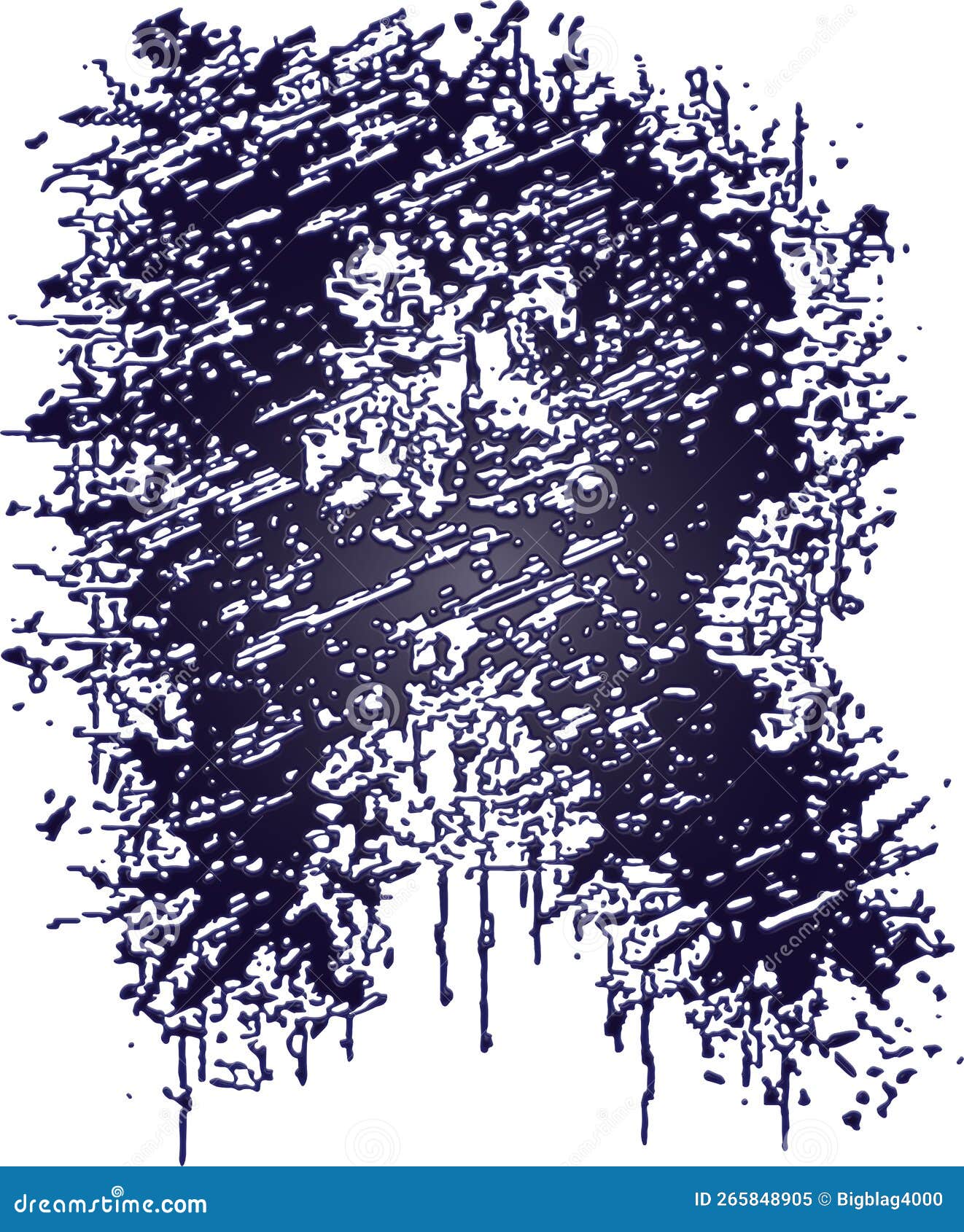 Decorative Letter with Spilled Ink Effect. Custom Font Illustration ...