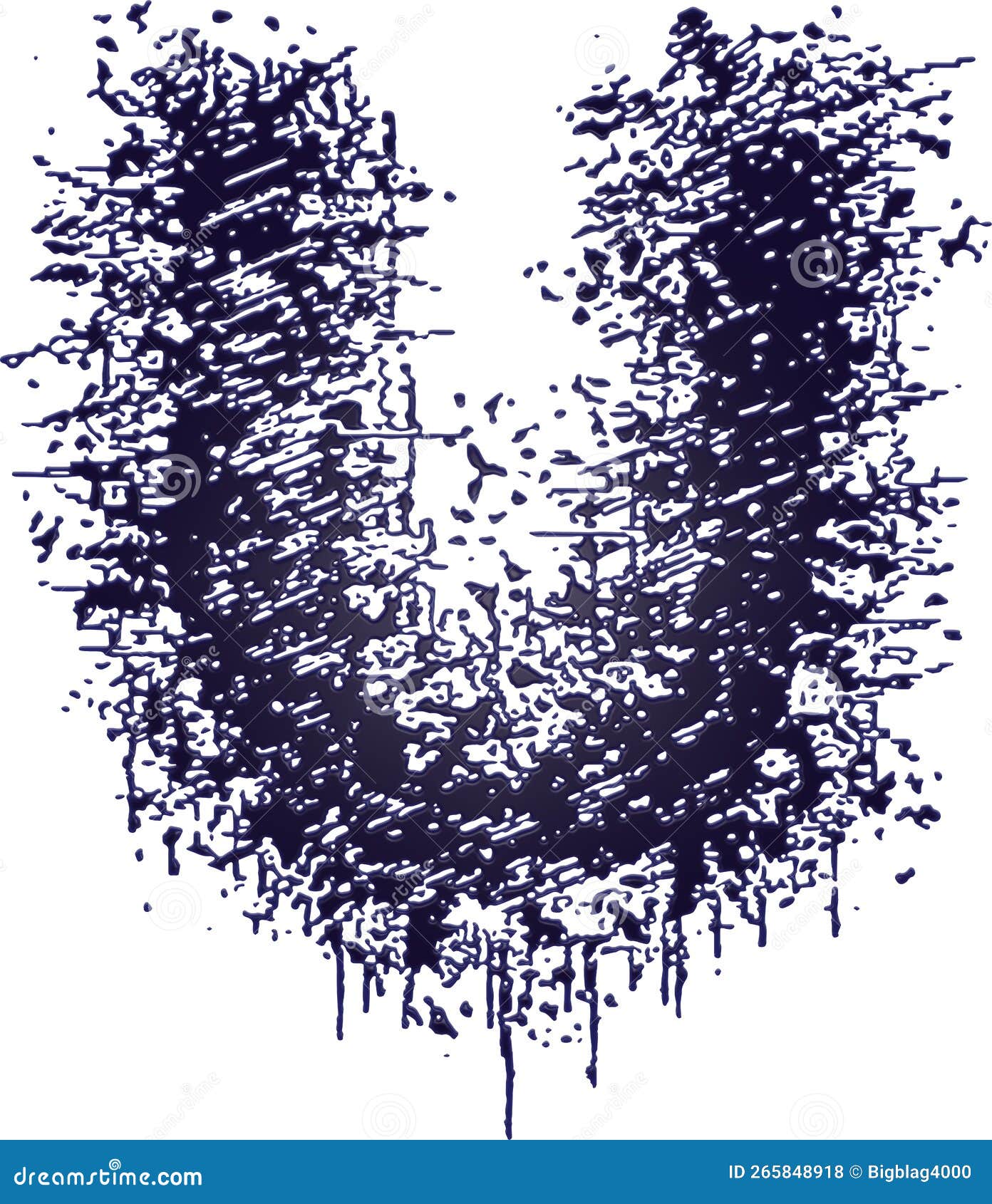 Decorative Letter with Spilled Ink Effect. Custom Font Illustration ...