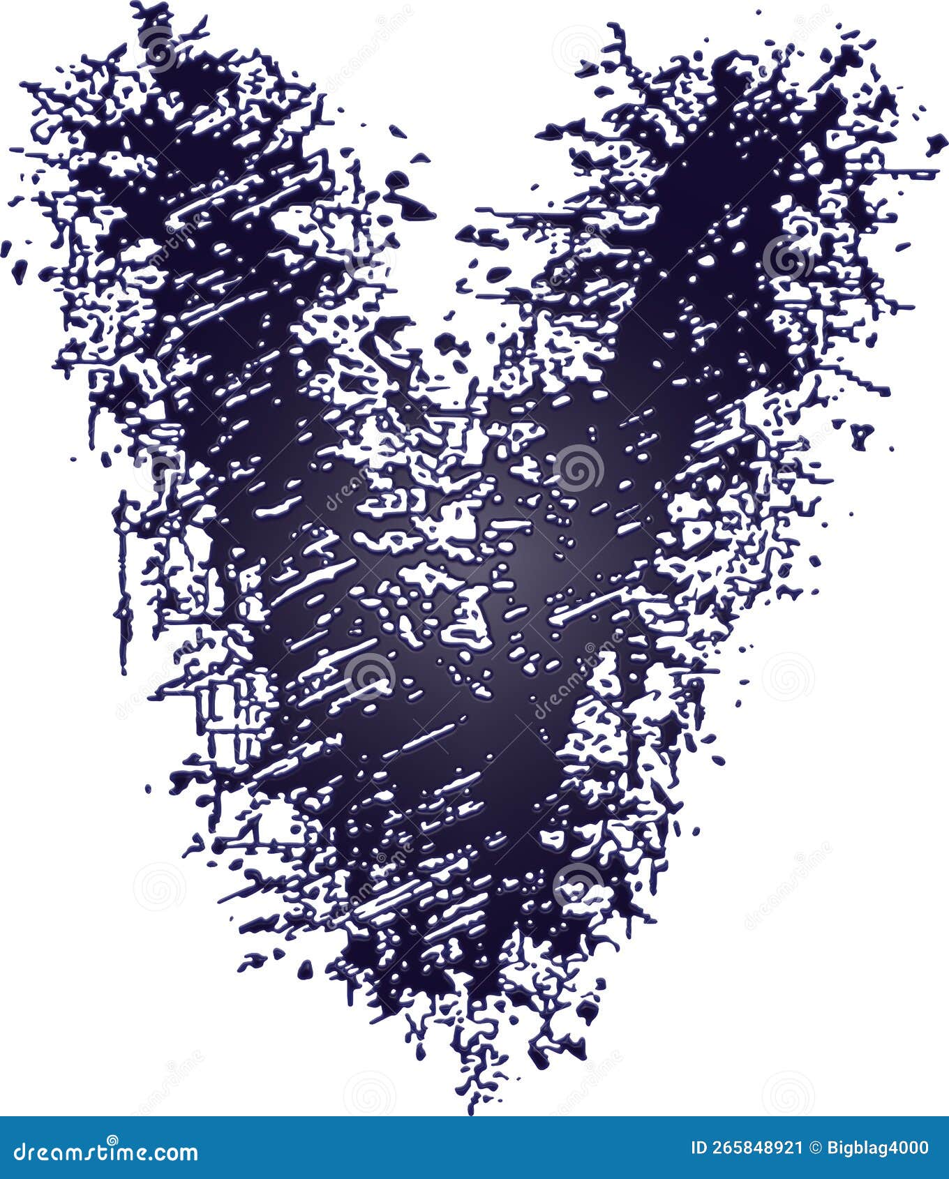 Decorative Letter with Spilled Ink Effect. Custom Font Illustration ...