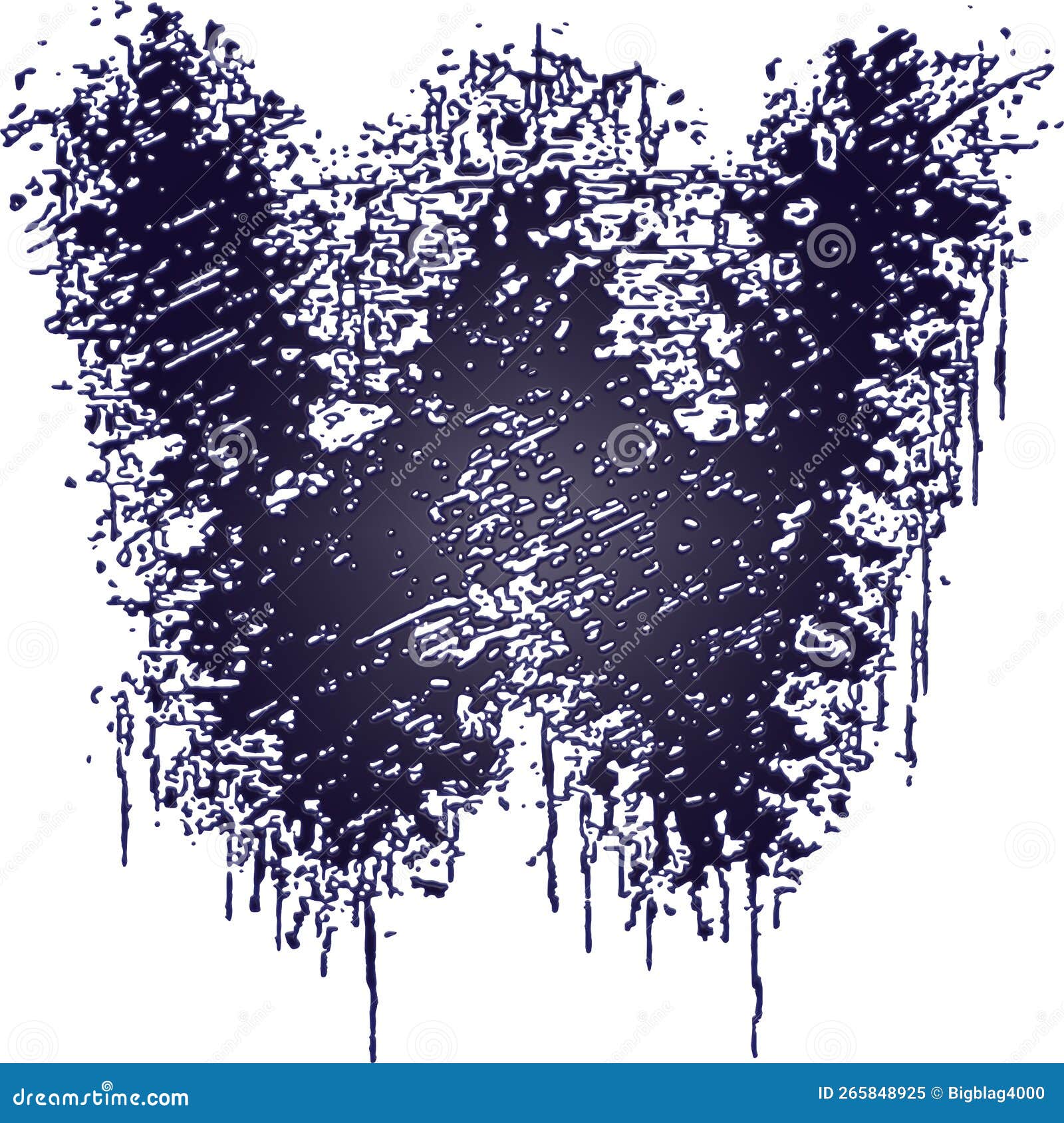 Decorative Letter with Spilled Ink Effect. Custom Font Illustration ...