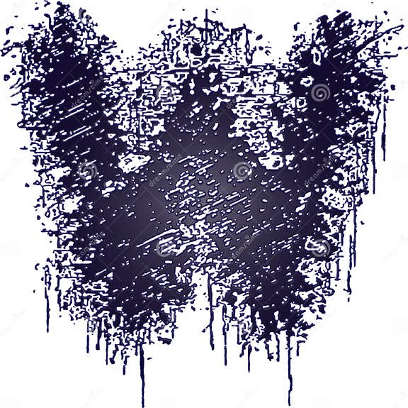 Decorative Letter with Spilled Ink Effect. Custom Font Illustration ...