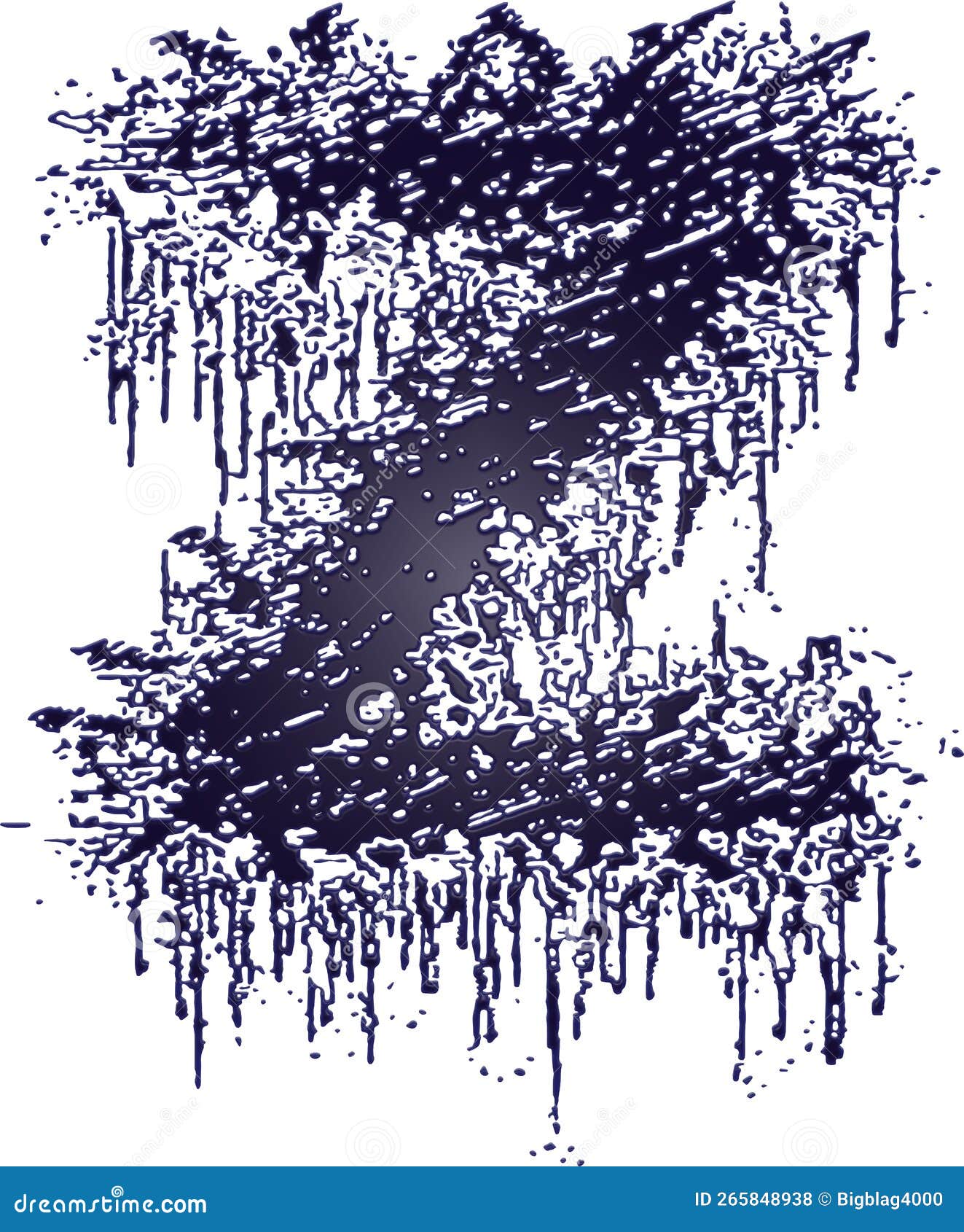 Decorative Letter with Spilled Ink Effect. Custom Font Illustration ...