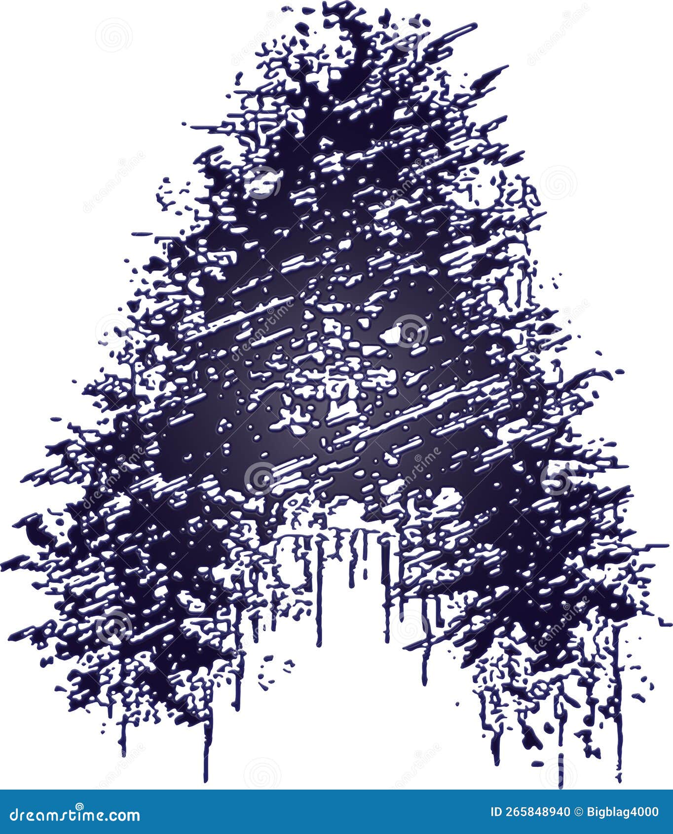 Decorative Letter with Spilled Ink Effect. Custom Font Illustration ...