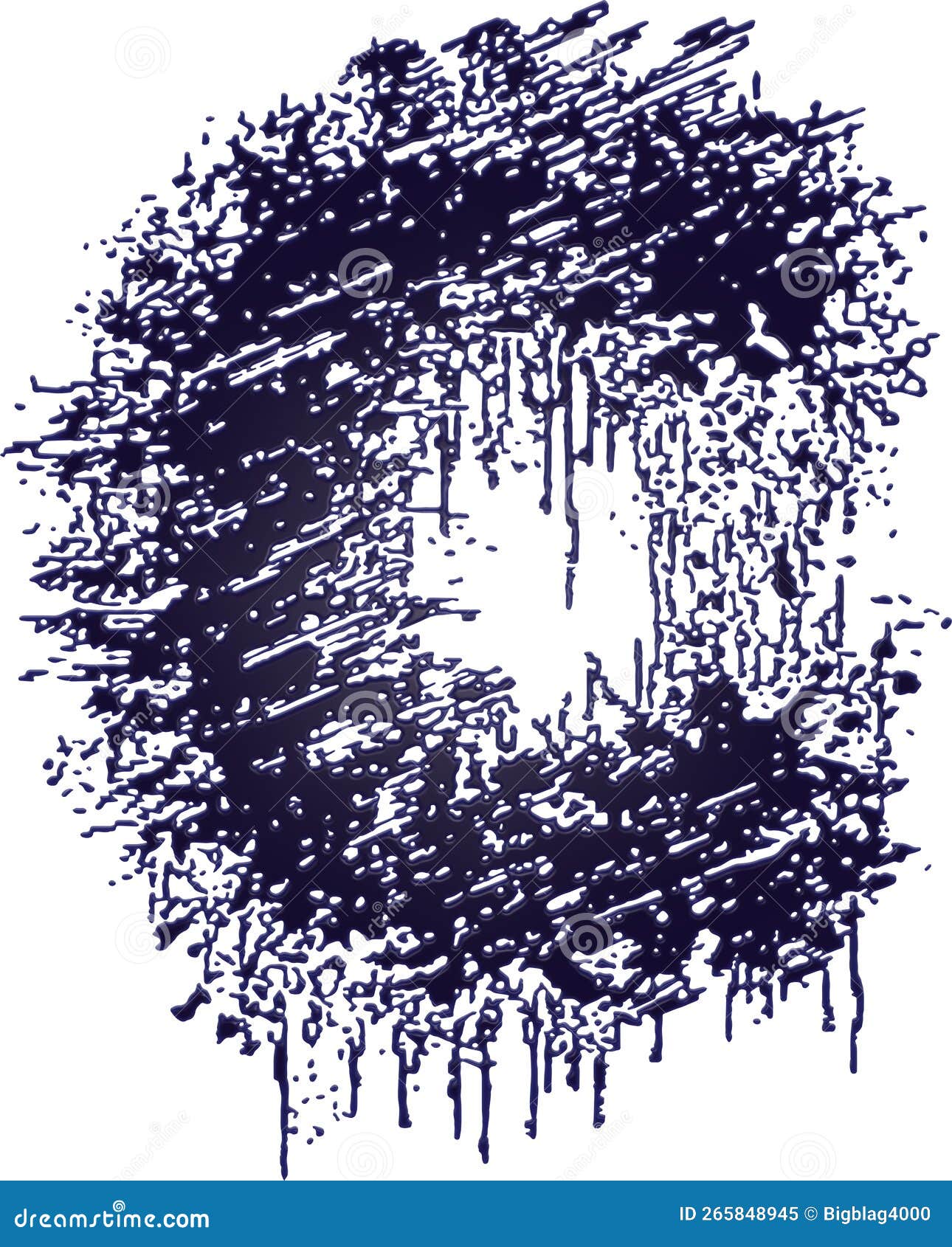 Decorative Letter with Spilled Ink Effect. Custom Font Illustration ...