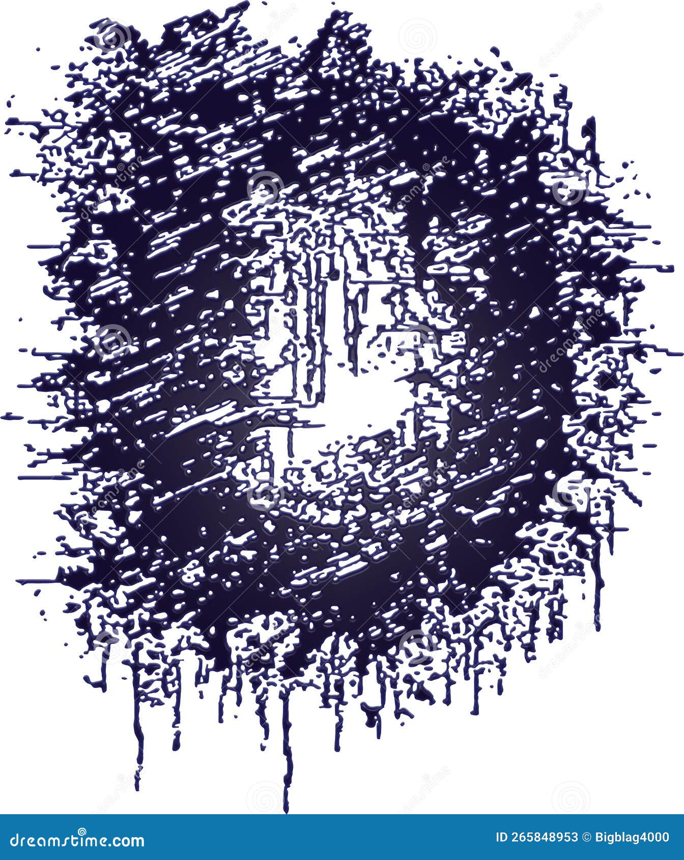 Decorative Letter with Spilled Ink Effect. Custom Font Illustration ...