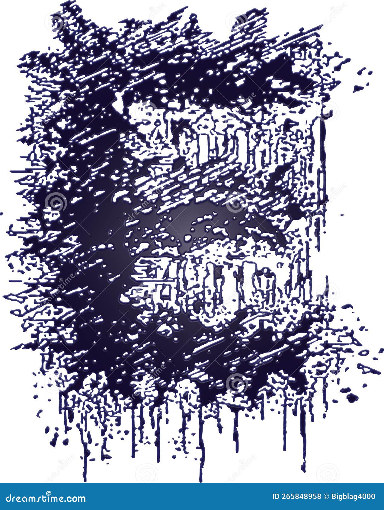 Decorative Letter with Spilled Ink Effect. Custom Font Illustration ...